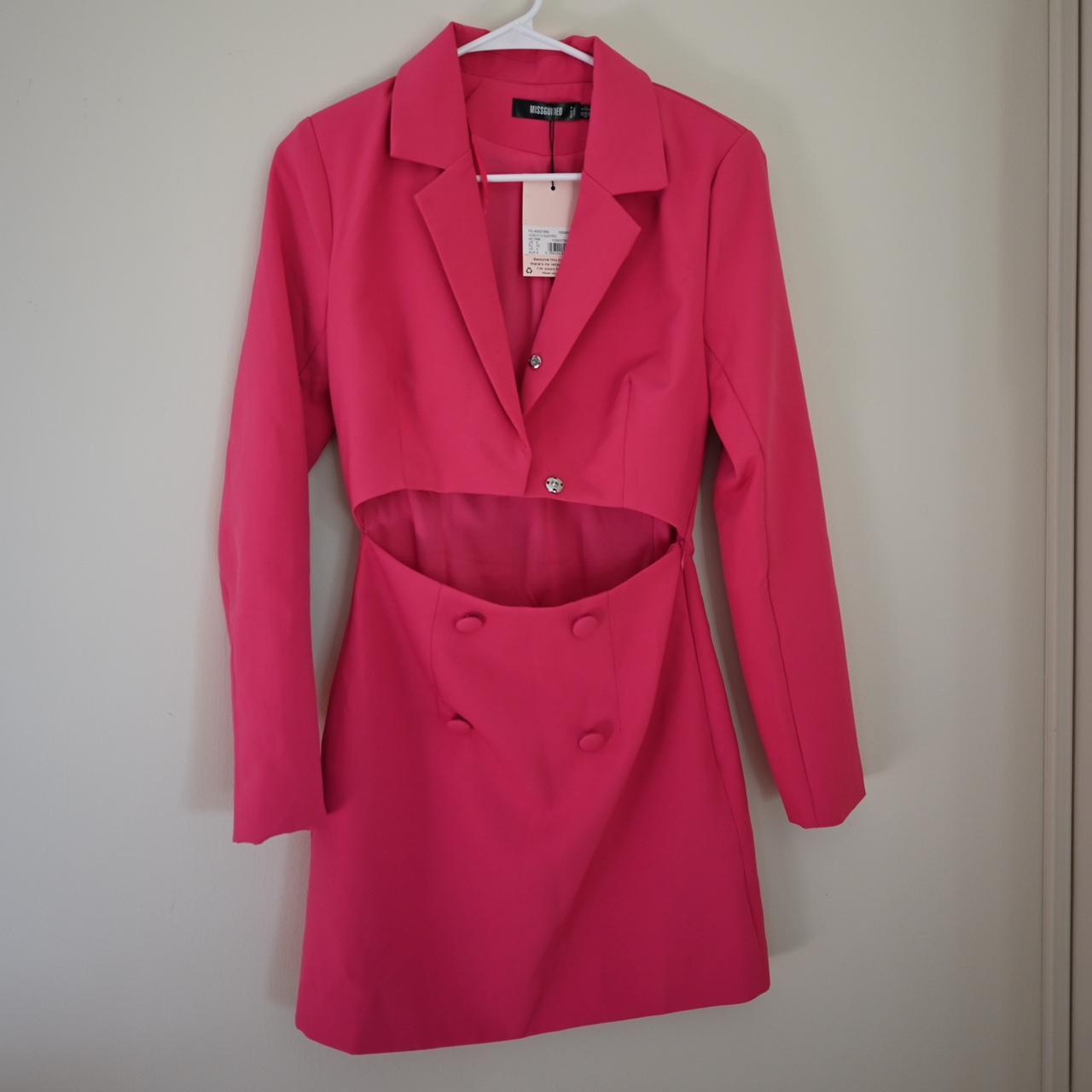 Missguided Pink Blazer Dress Cutout blazer... - Depop