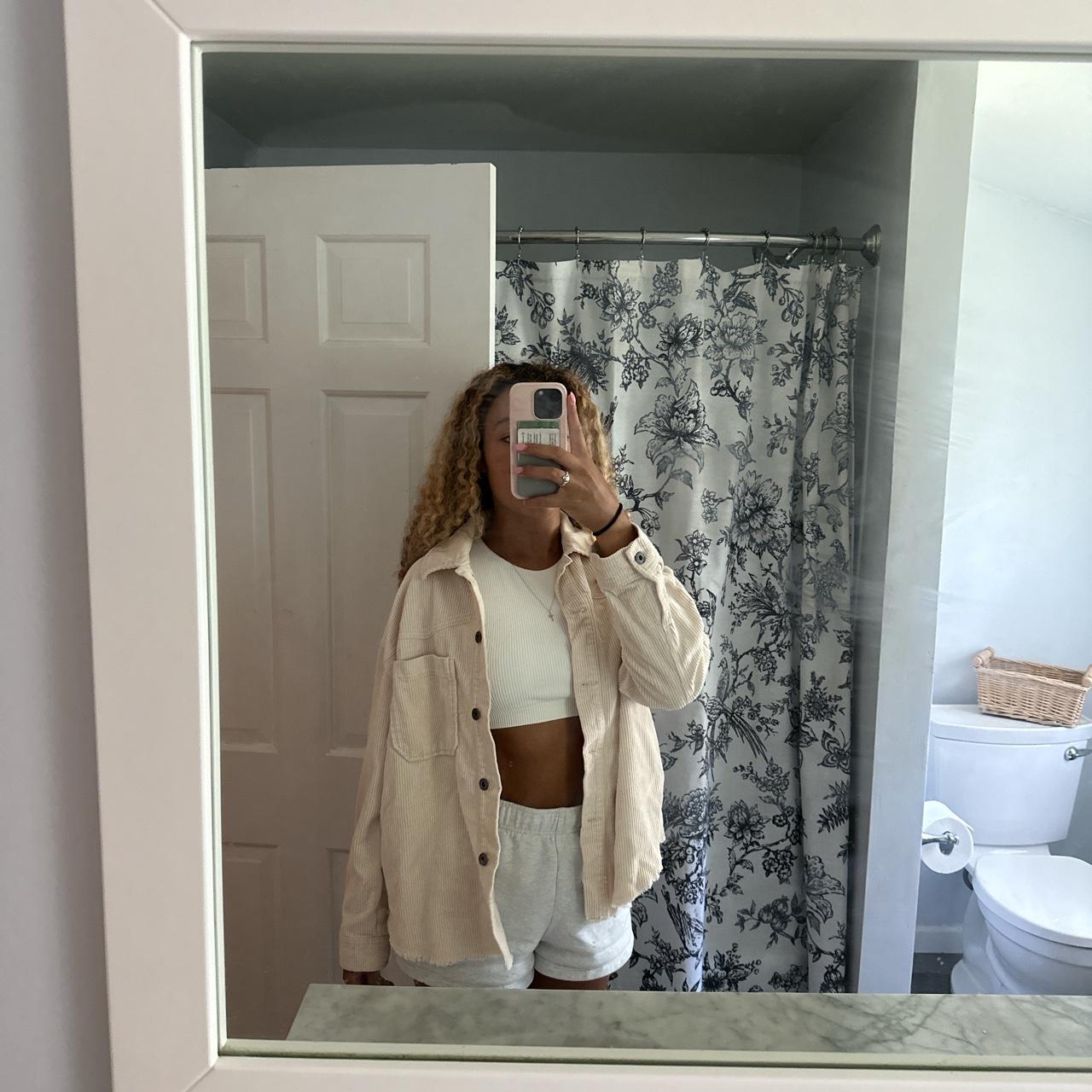 Zara cream corduroy shacket, size medium, perfect... - Depop