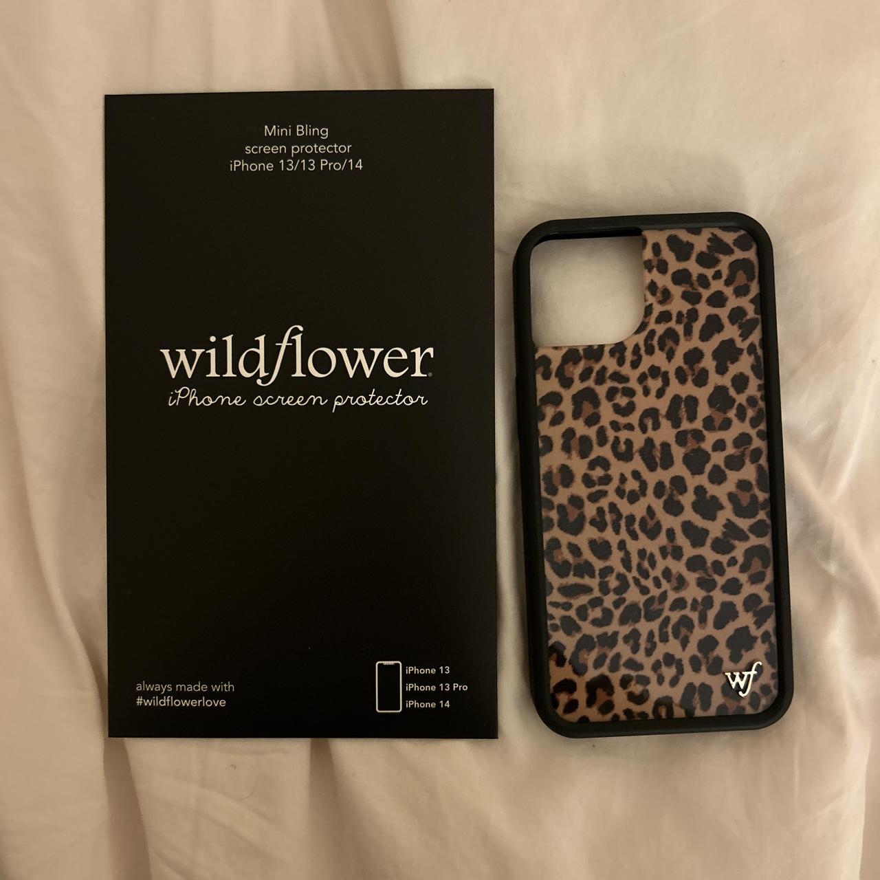 Wildflower cheetah print iPhone 13 case AND screen... | Depop