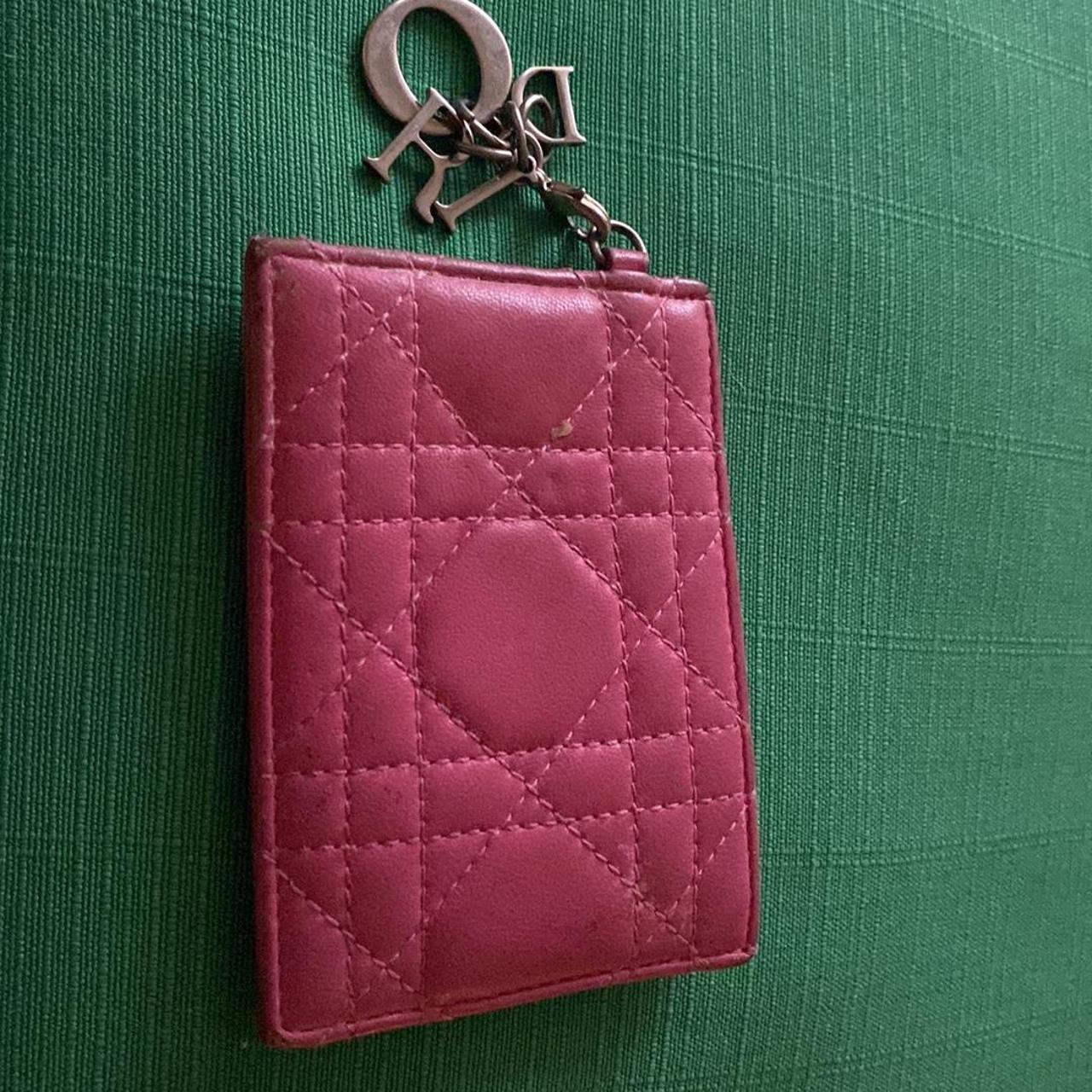 Christian Dior lady dior card holder vintage pink... - Depop