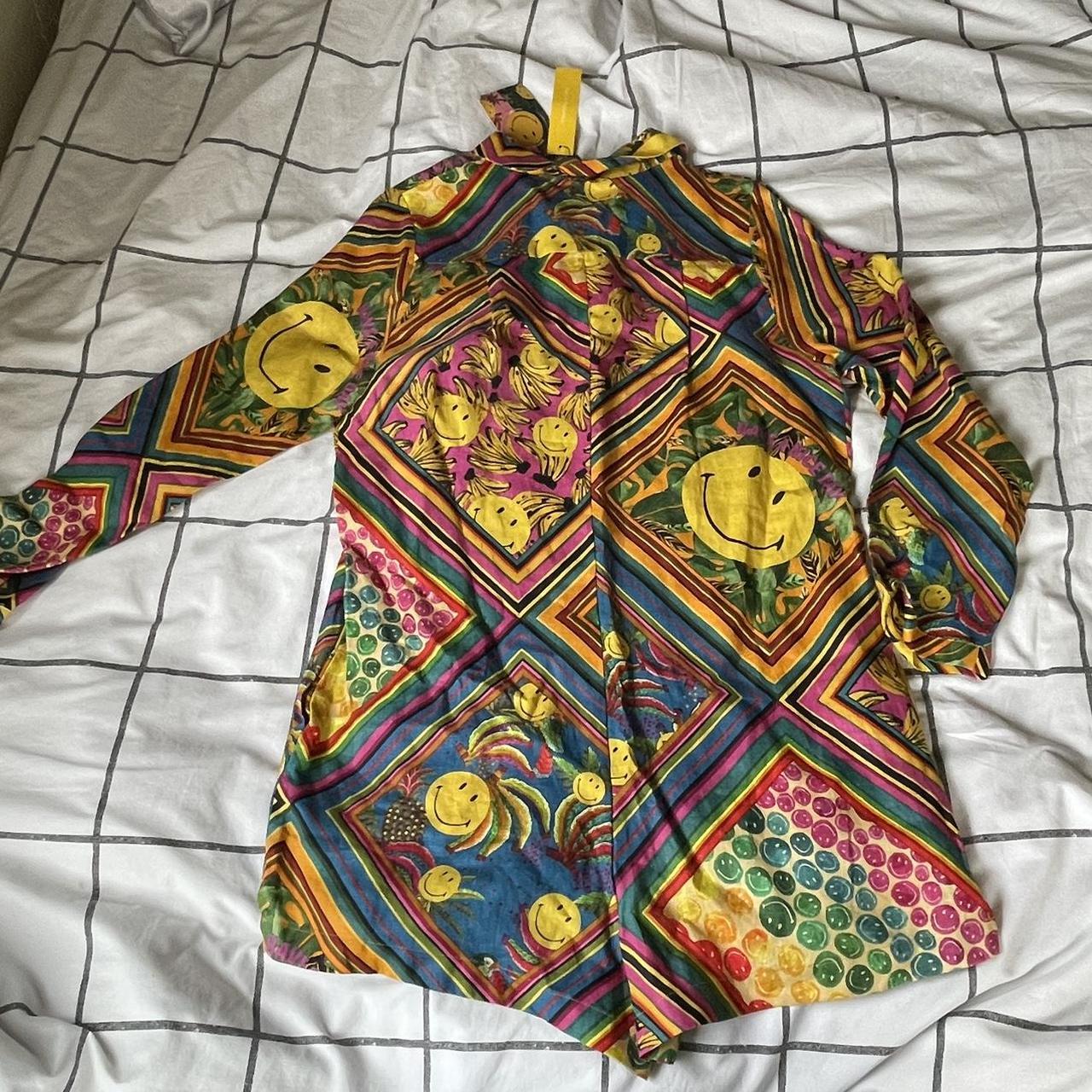 RARE AND SOLD OUT FARM RIO RAINBOW SMILEY ROMPER... - Depop