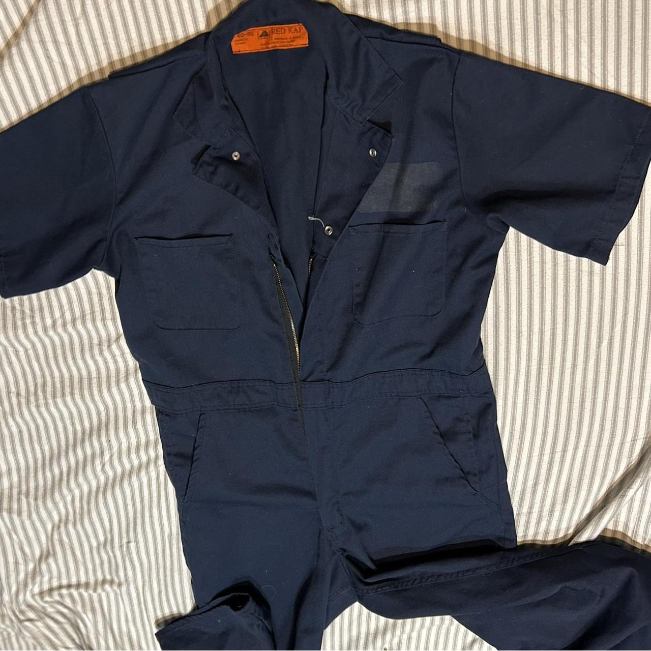 red kap 40 rg navy coverall poly and cotton only... - Depop