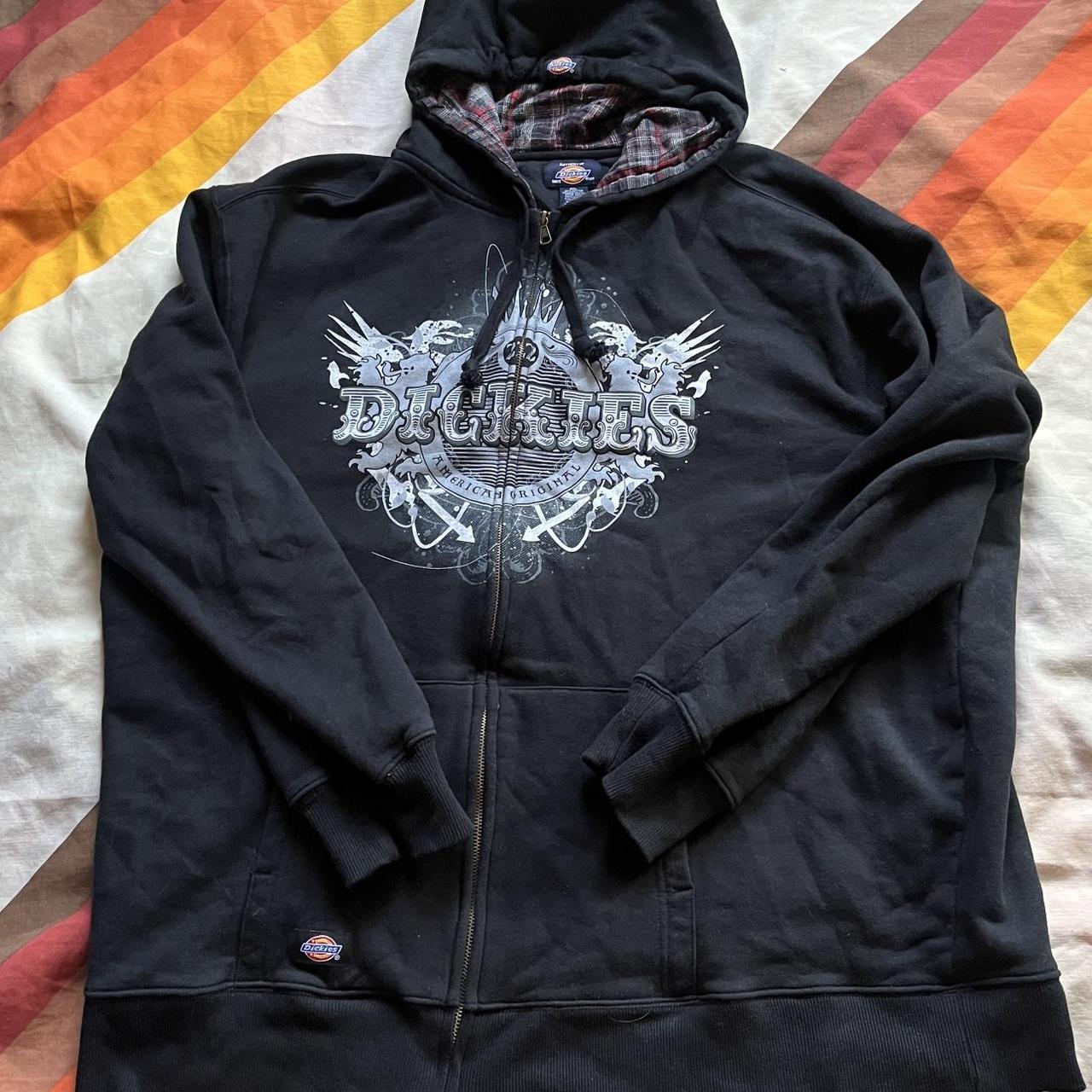 authentic xxl dickies zip up hoodie 🙏 plaid... - Depop