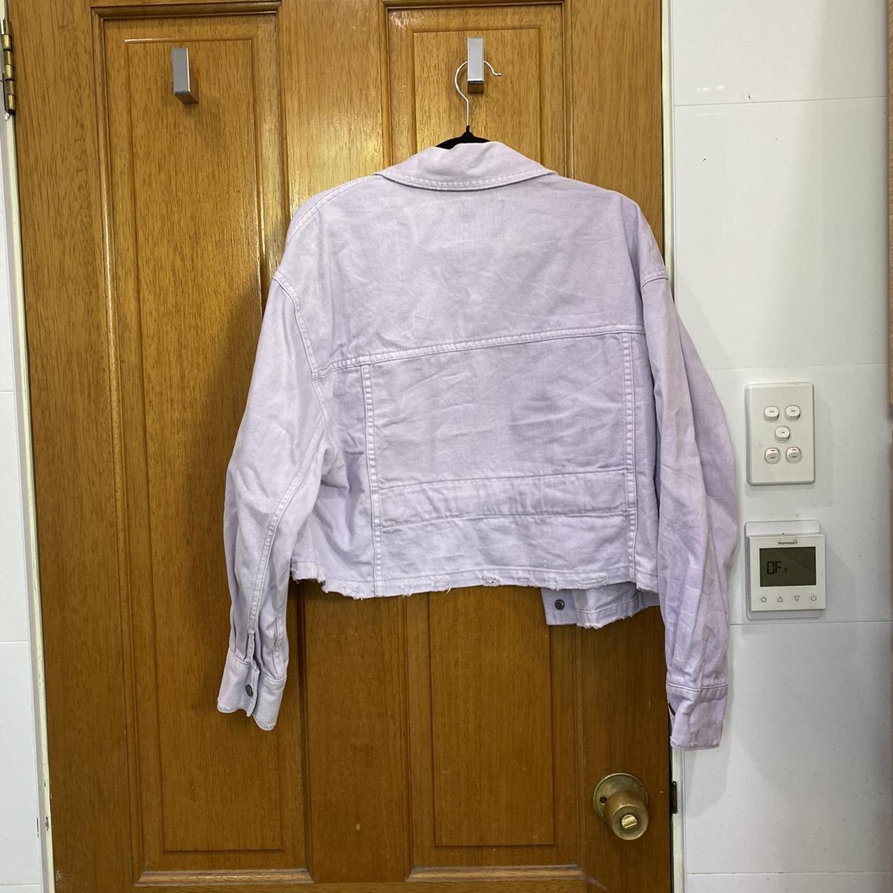 zara lilac cropped denim jacket. size XS worn once - Depop