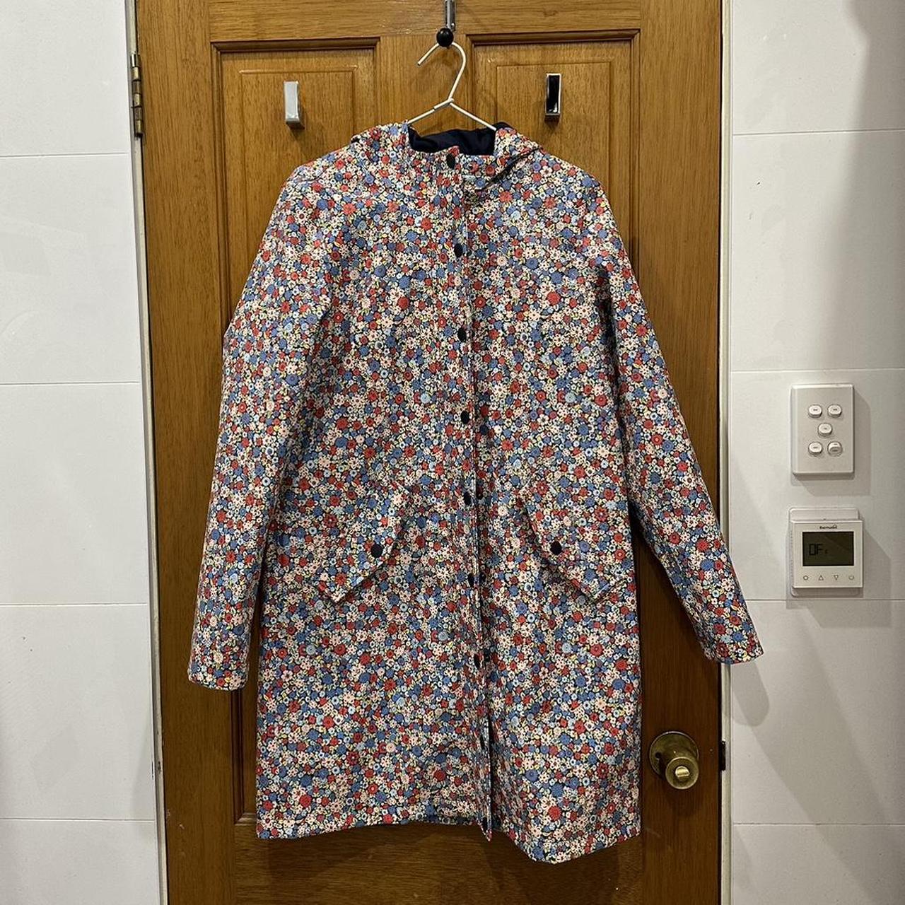 boden fully lined raincoat liberty floral print size... - Depop