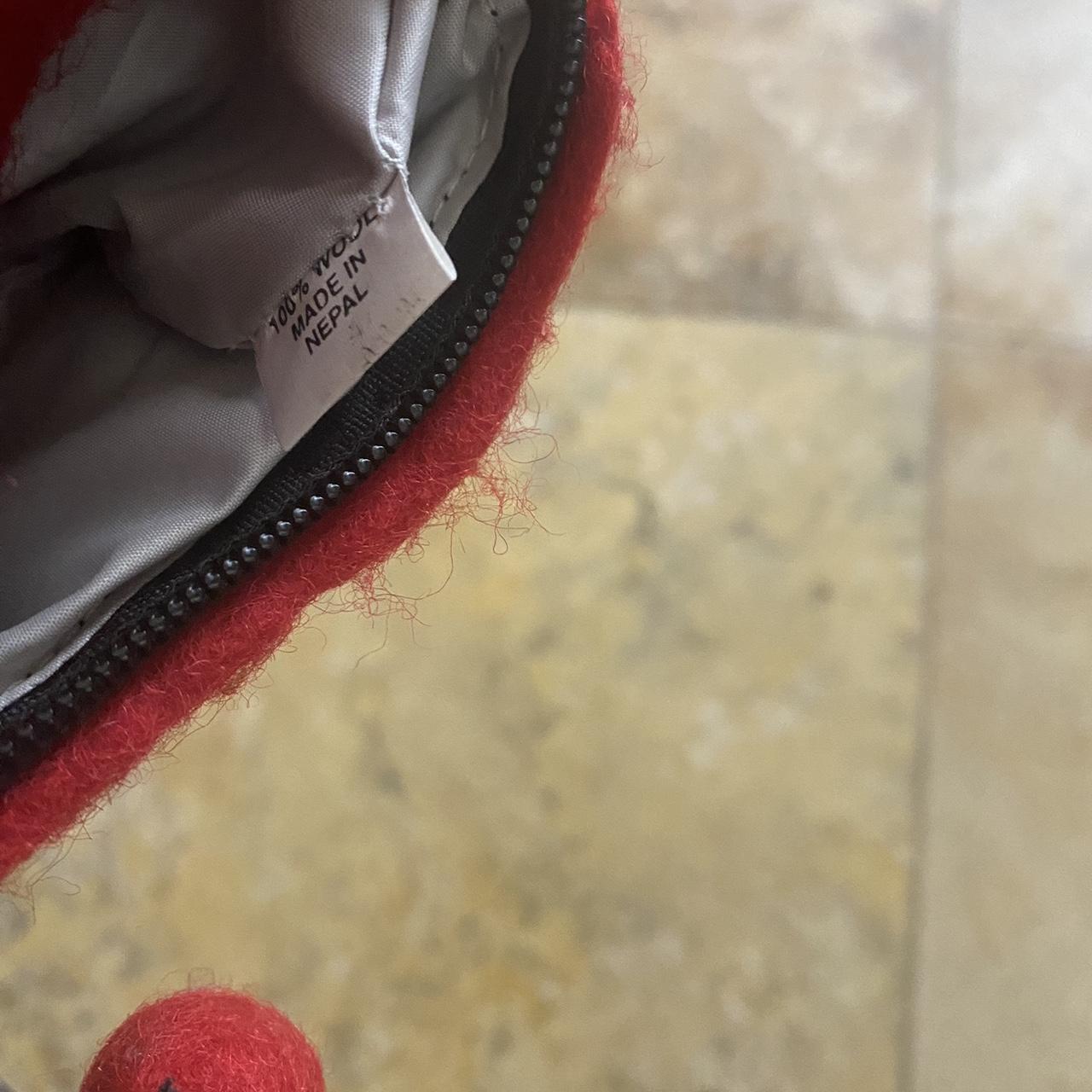 Wool made in Nepal wicked red cat coin purse... - Depop