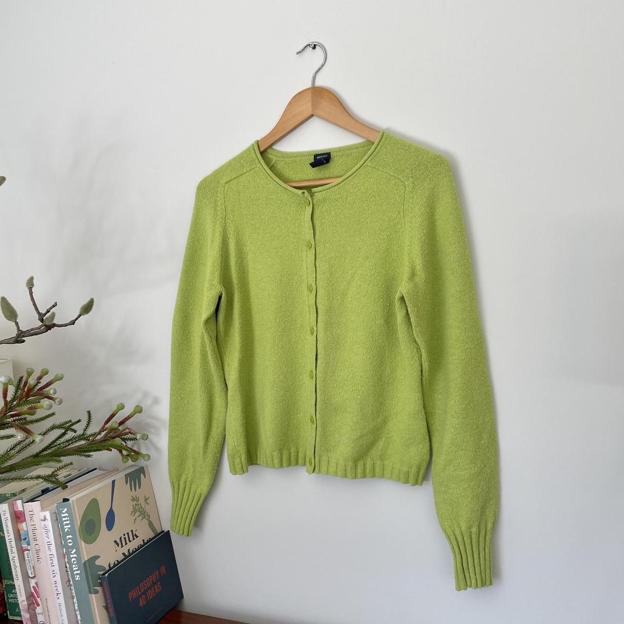 super cute cottagecore lime green cardigan by... - Depop
