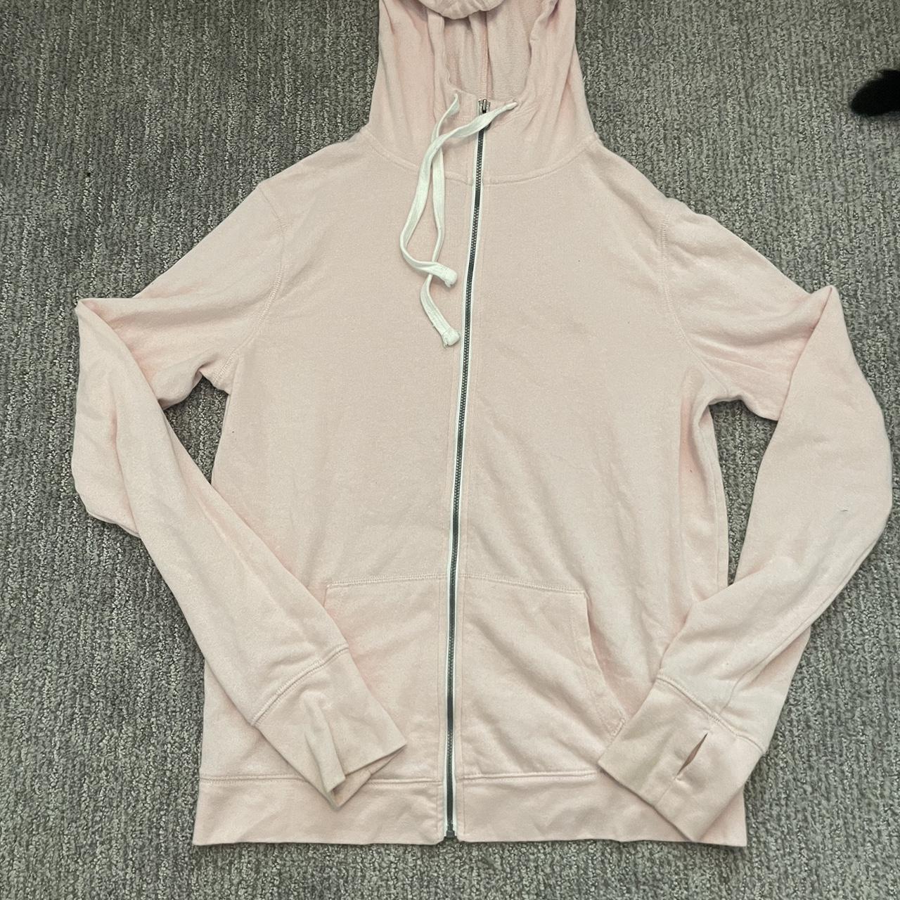 Light pink zip up hoodie Only worn a few times Thin... - Depop
