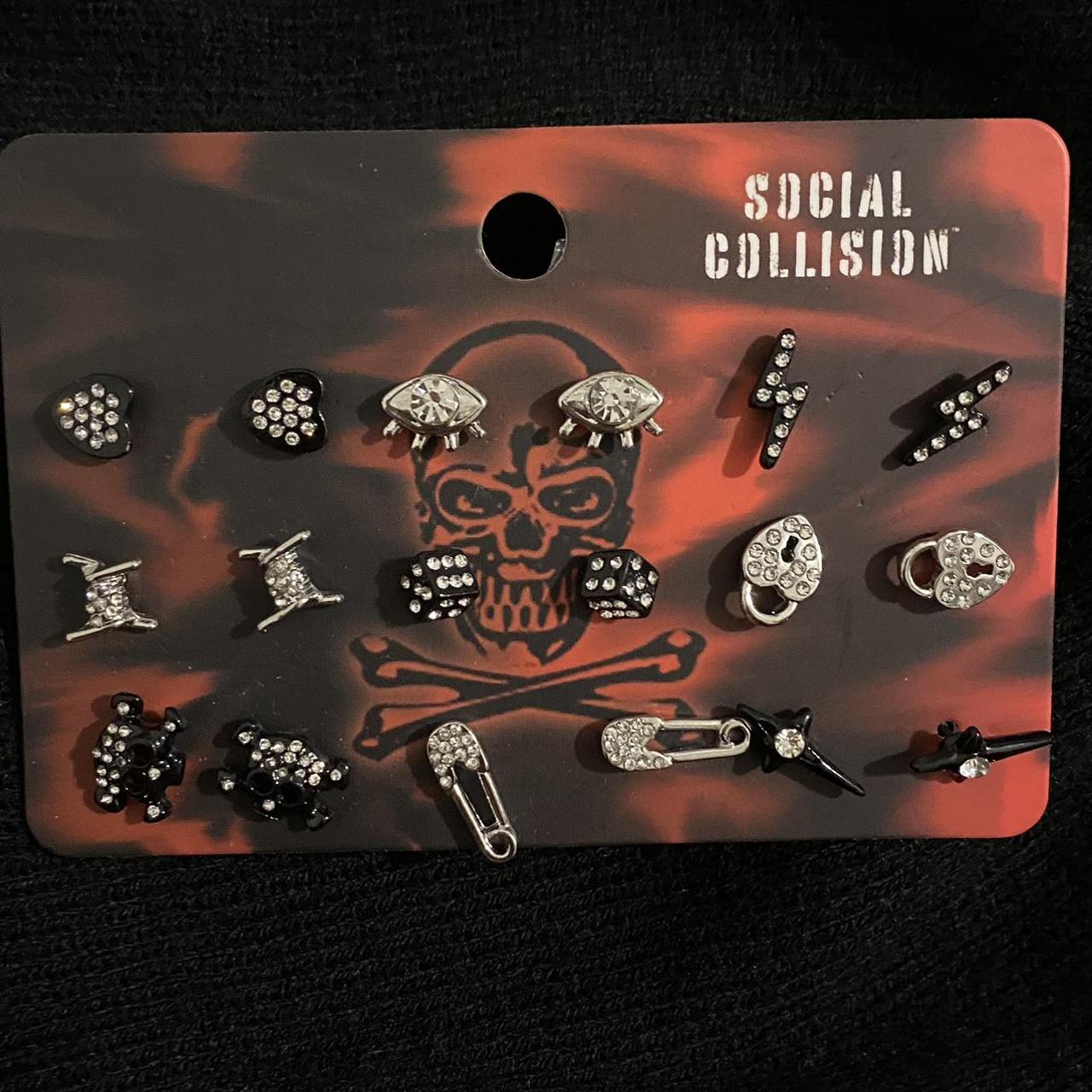 social collision specers/hottopic grunge earrings... - Depop