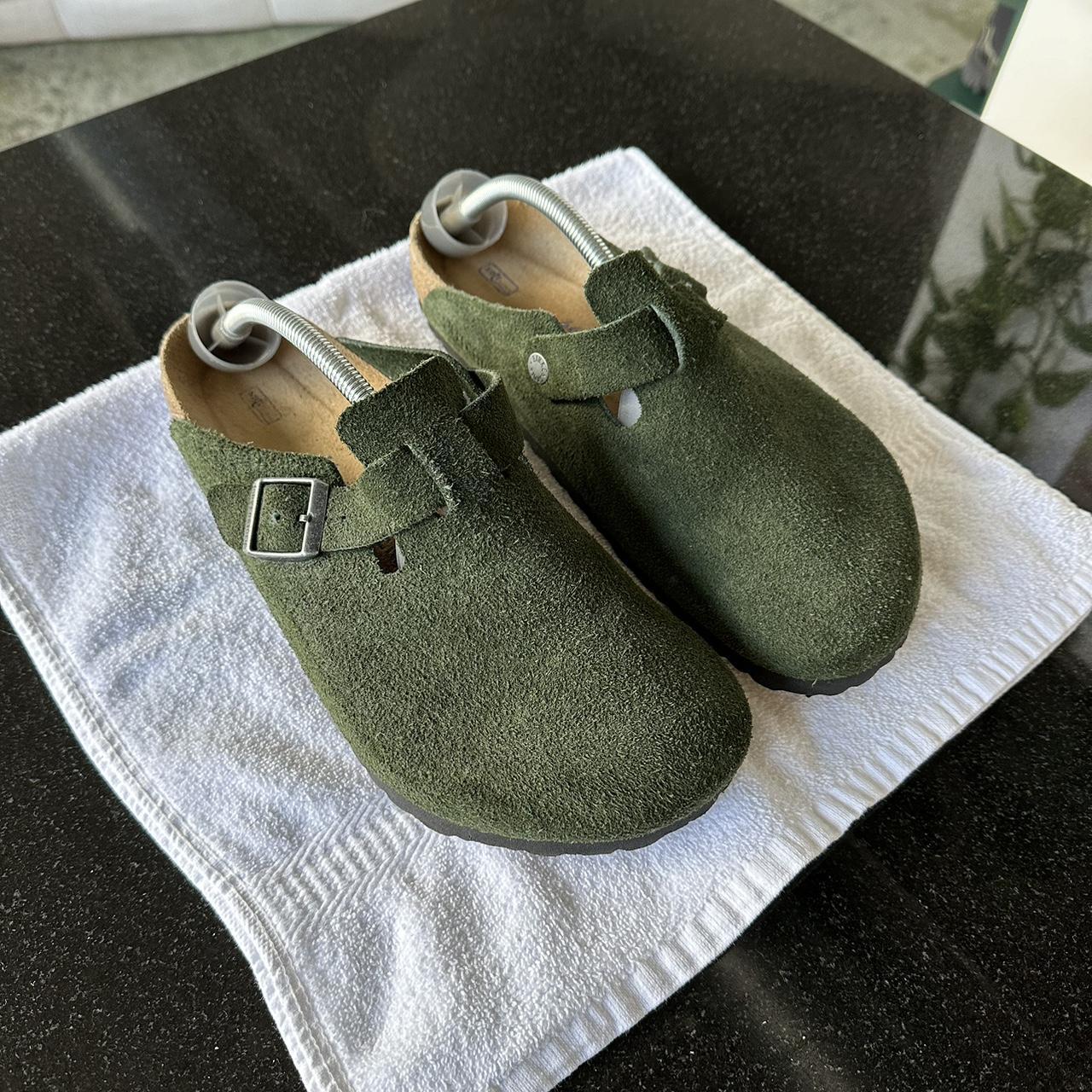 Birkenstock Boston - Mountain View Green Rare... - Depop
