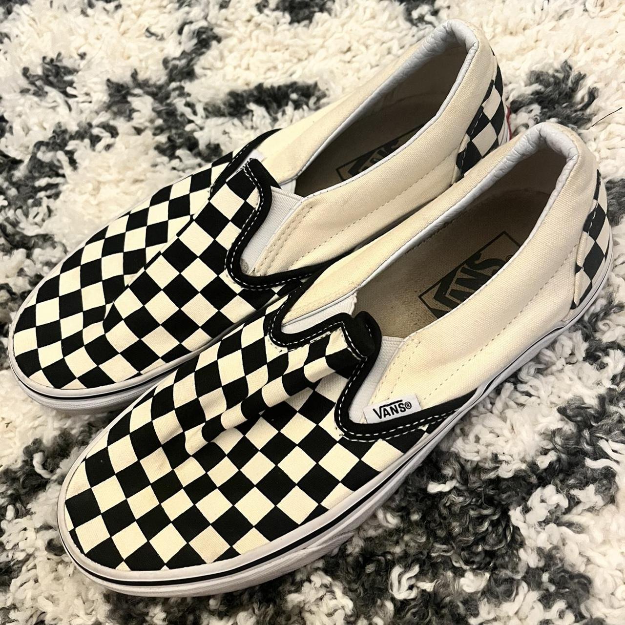 Checkered vans in excellent condition - only worn a... - Depop
