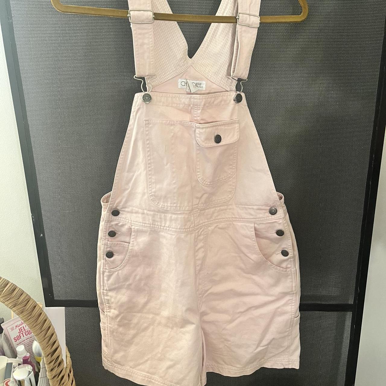Super cute light pink overalls by Cherokee! In... - Depop