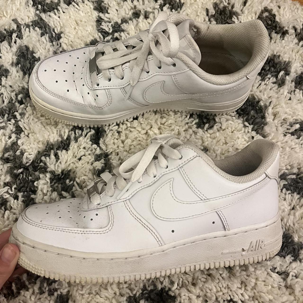 The classic white Nike Air Force 1 - treated these... - Depop
