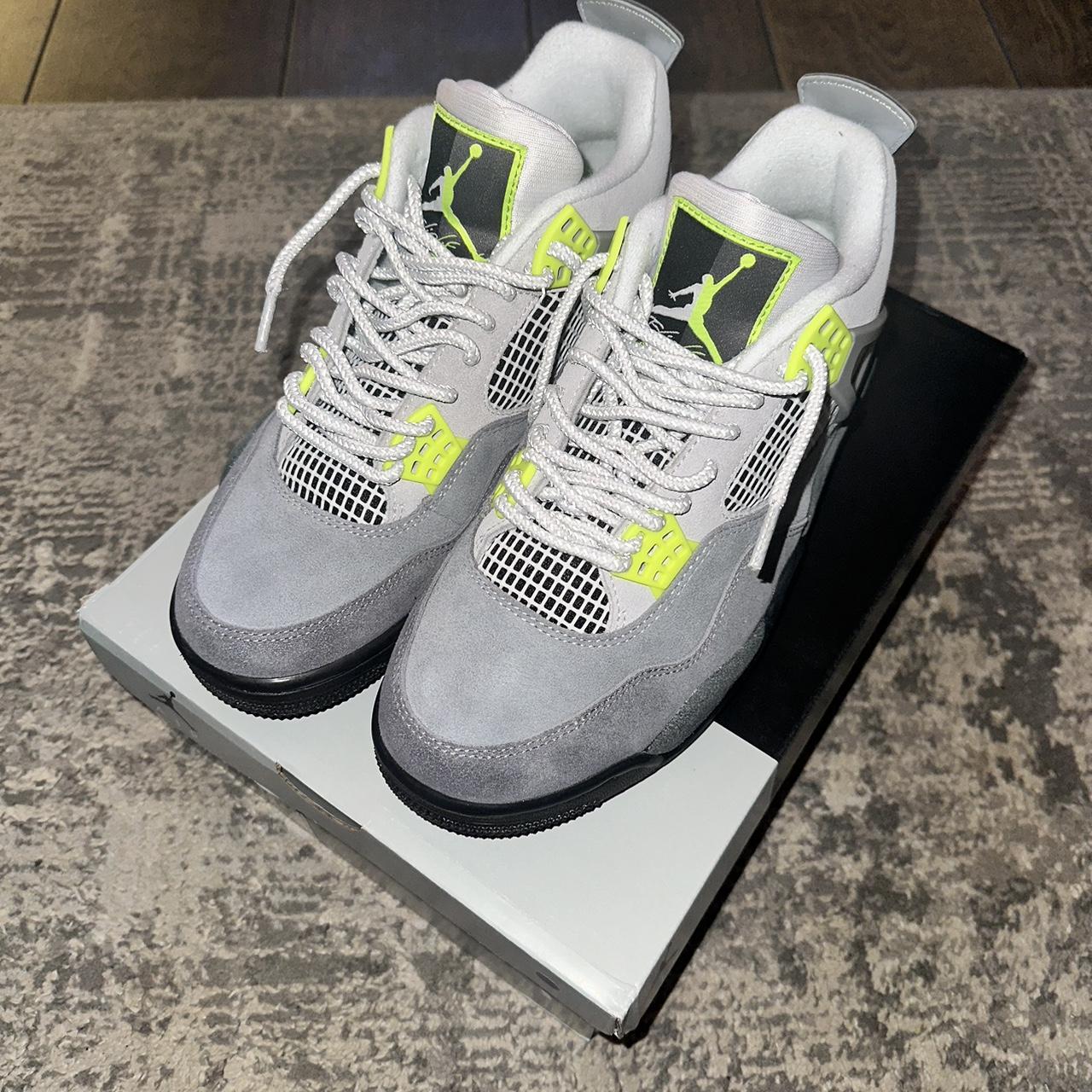 Jordan 4 Neon - Size 7.5 - Depop