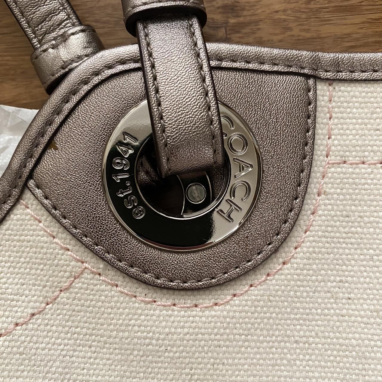 Seashell large coach canvas purse, minor scuff on... - Depop