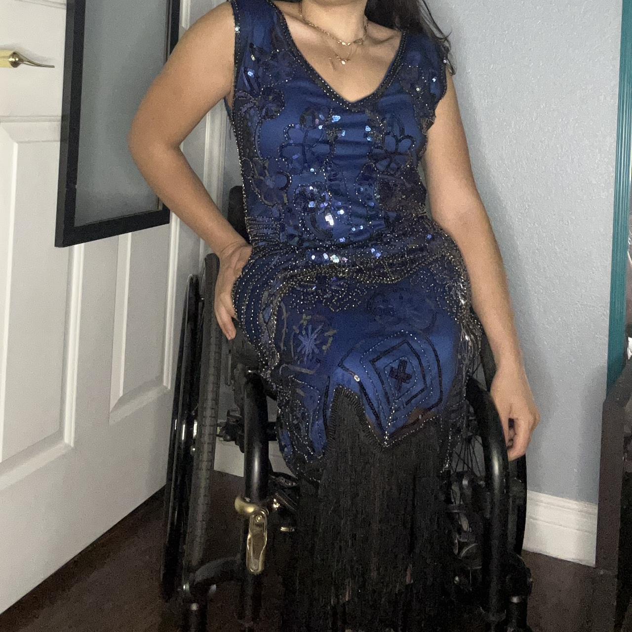 Roaring 20s Blue Sequin & Beaded Fringe Flapper... - Depop