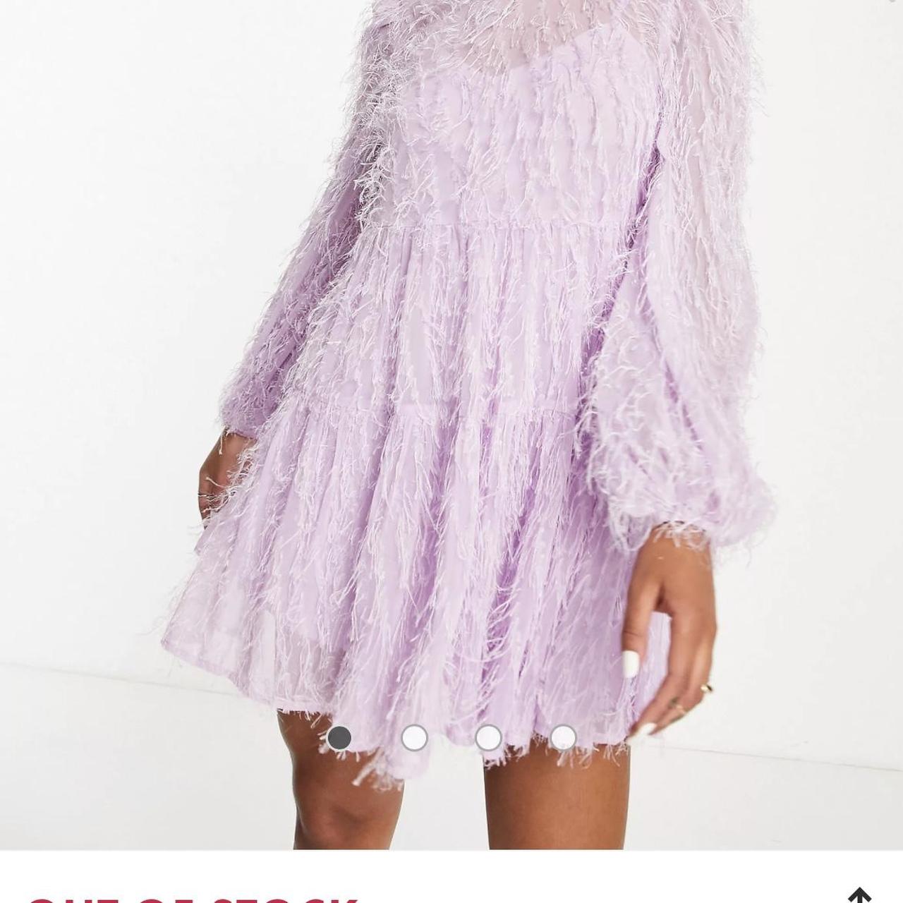 Asos Design Tiered Mini Dress In Fluffy Texture In Depop