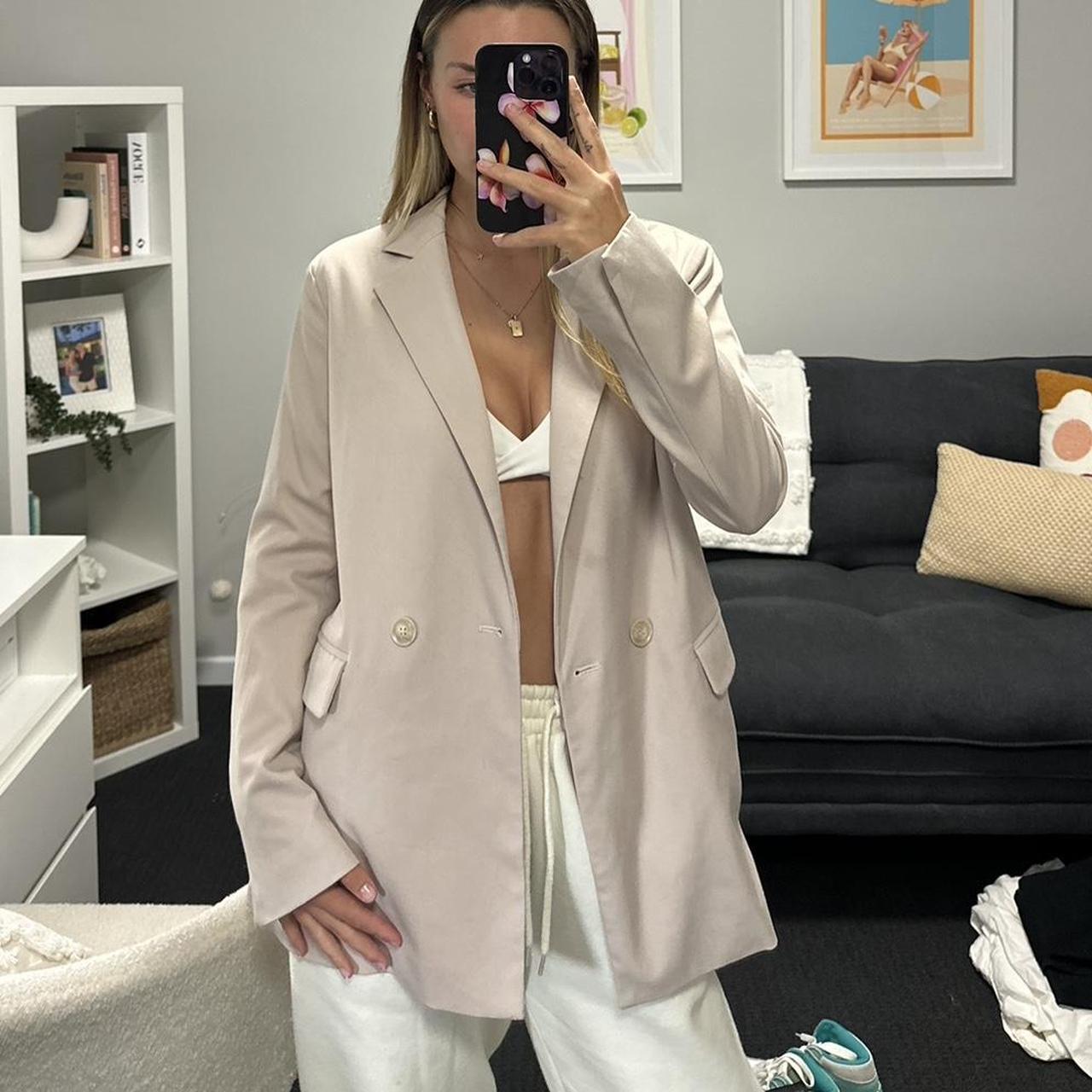 Perfect stranger cream/ nude blazer size 8 Never worn - Depop