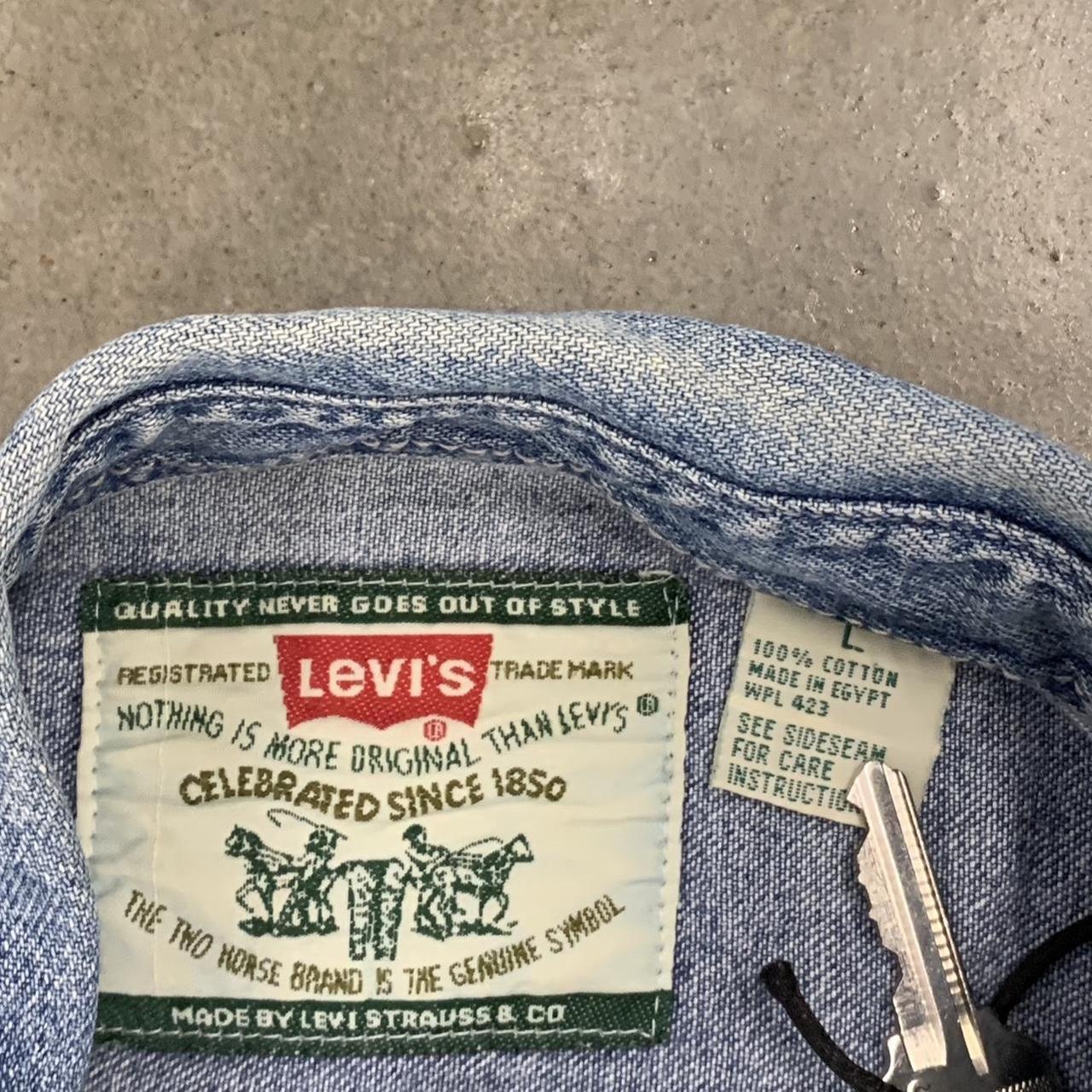 Vintage Levi’s Red Tag Blue Denim 90s Western... - Depop