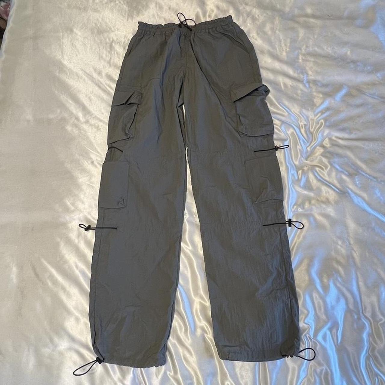Garage Chloe steel grey nylon parachute pants •... - Depop