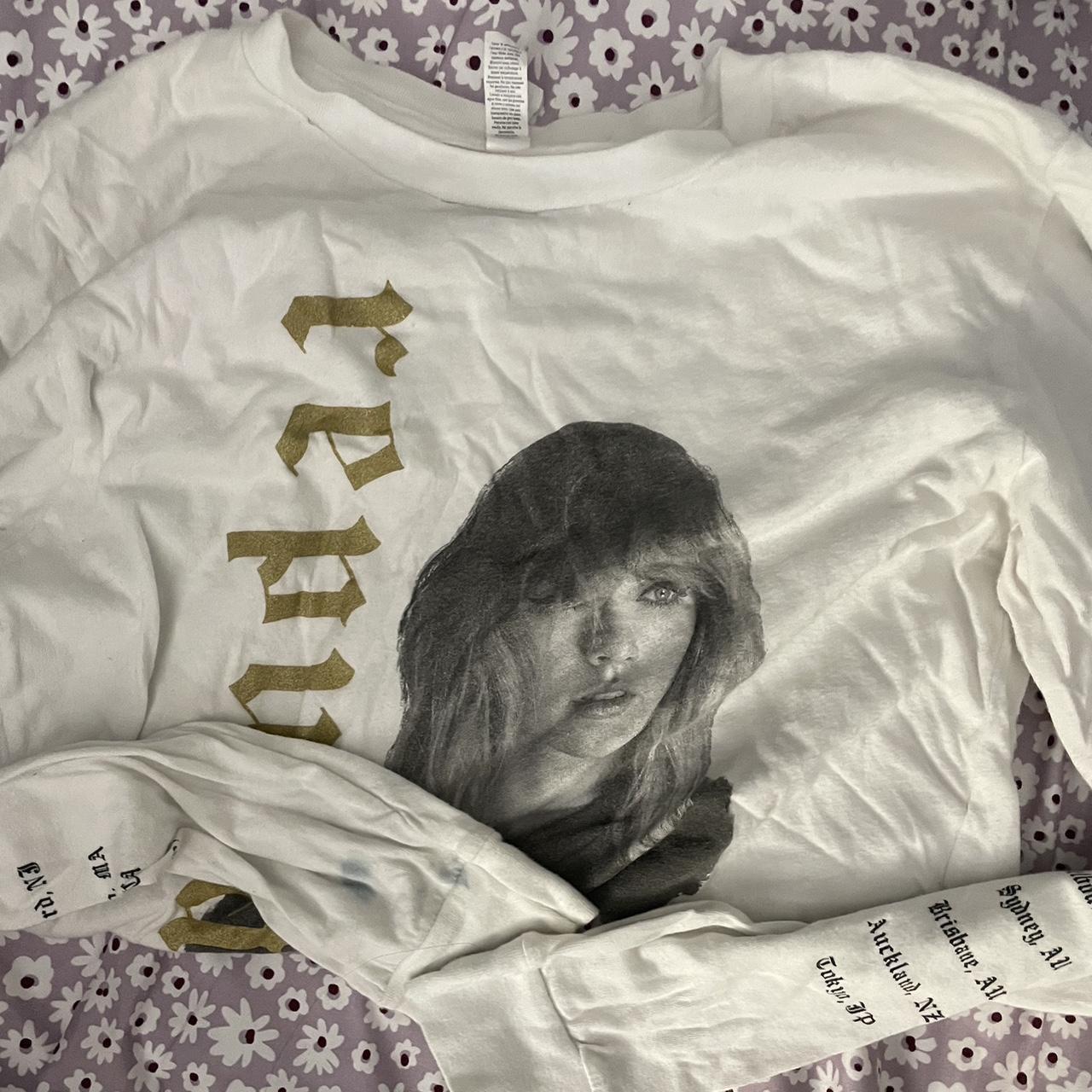 taylor swift reputation tour long sleeve shirt stain... - Depop