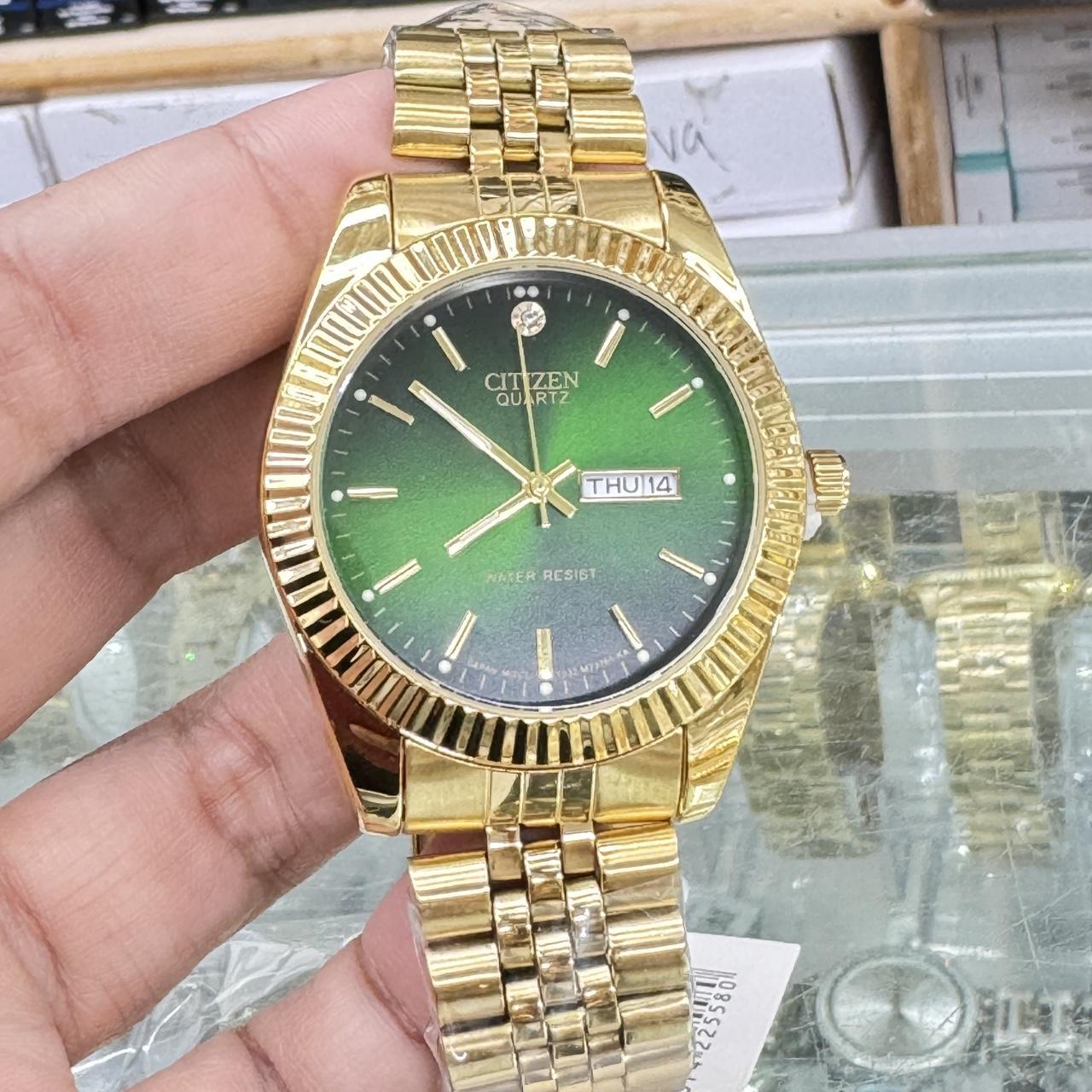 Citizen Men Wrist Watch Stainless Steel Green... - Depop
