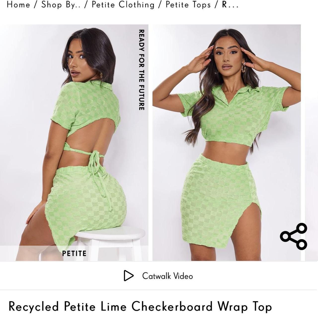 Pretty little thing Neon co-ord set Top size 4... - Depop