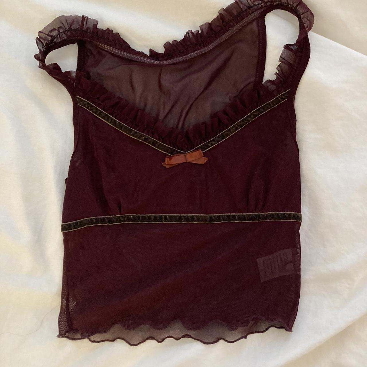 UNIF MARS TOP DUPE. Burgundy mesh tank that served... - Depop