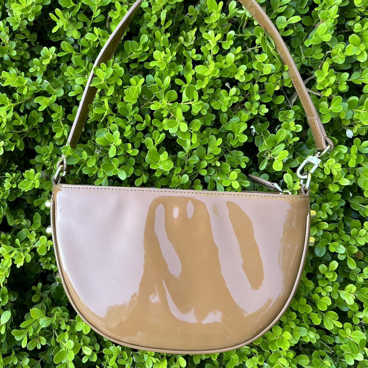 MARGI GABA PATENT LEATHER CARAMEL BROWN SHOULDER BAG... - Depop