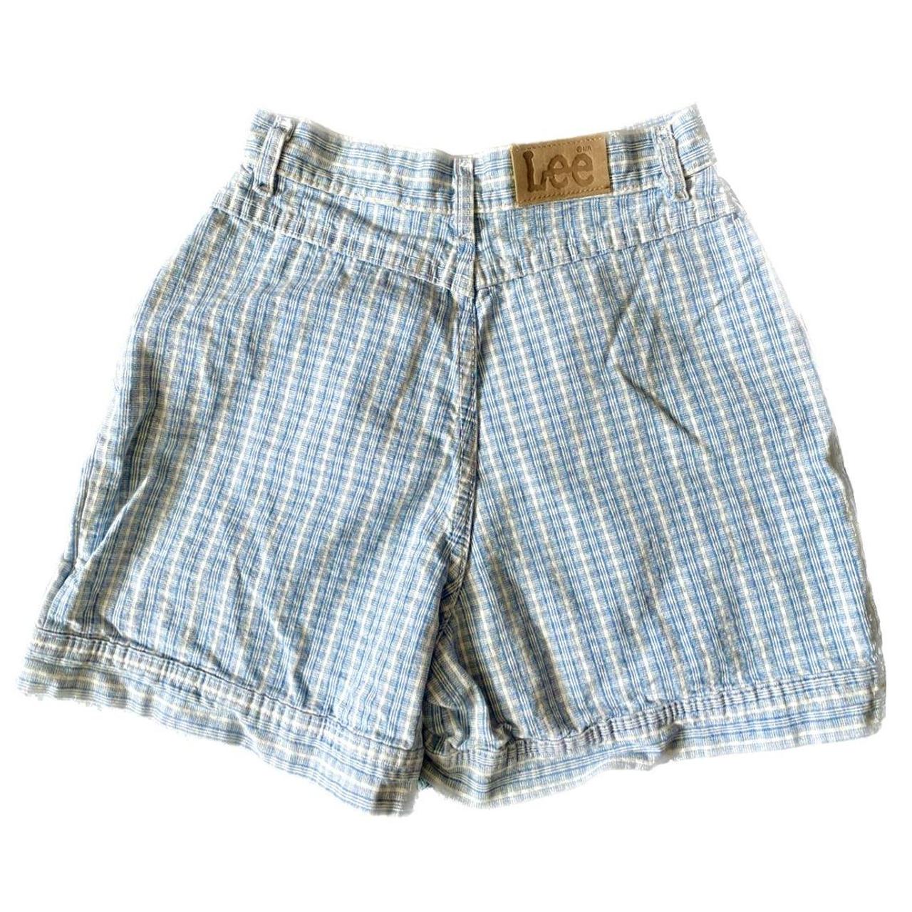 Vintage 90s LEE Shorts - Blue Striped Pattern 24”... - Depop