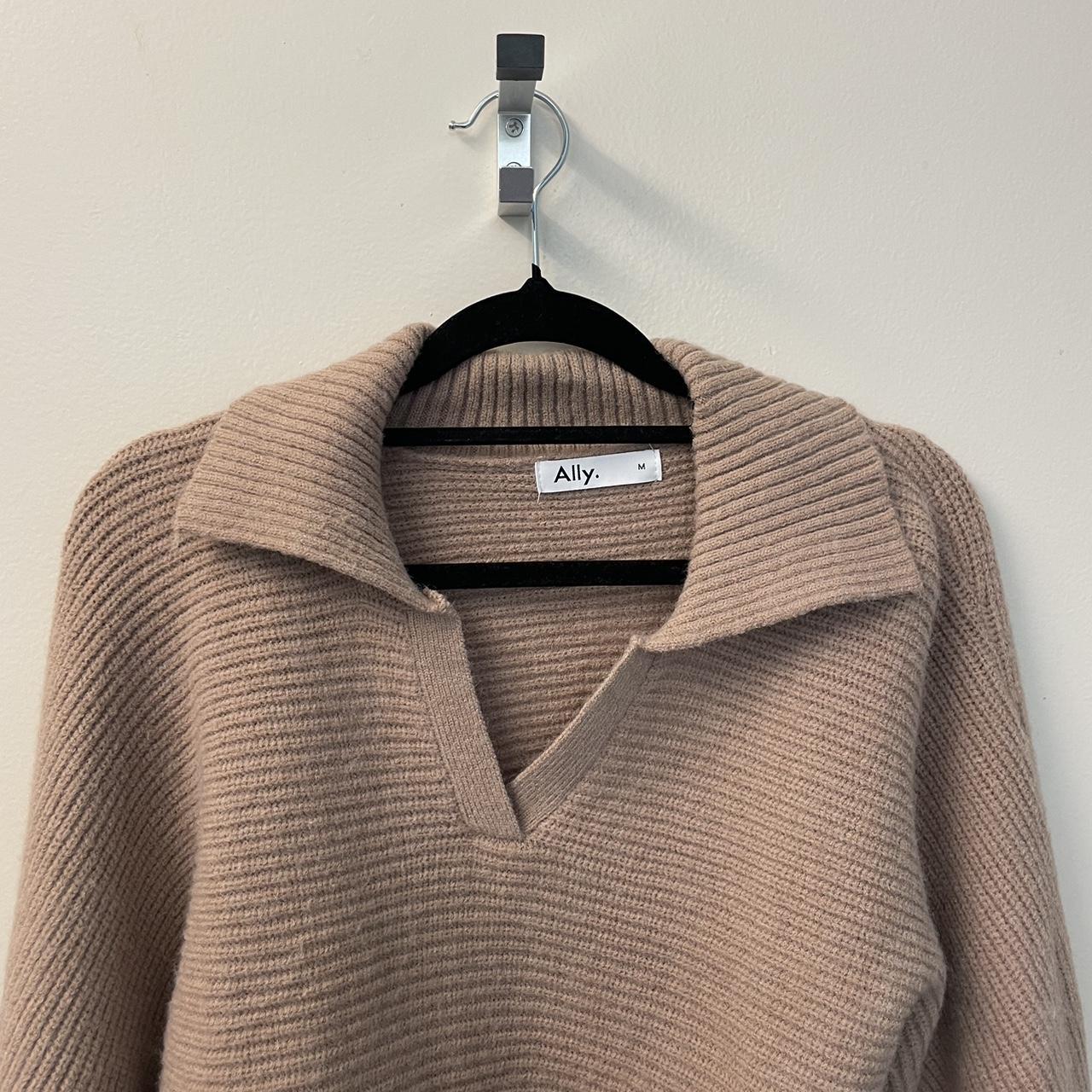 Collared knit Ally Size m Balloon sleeve - Depop