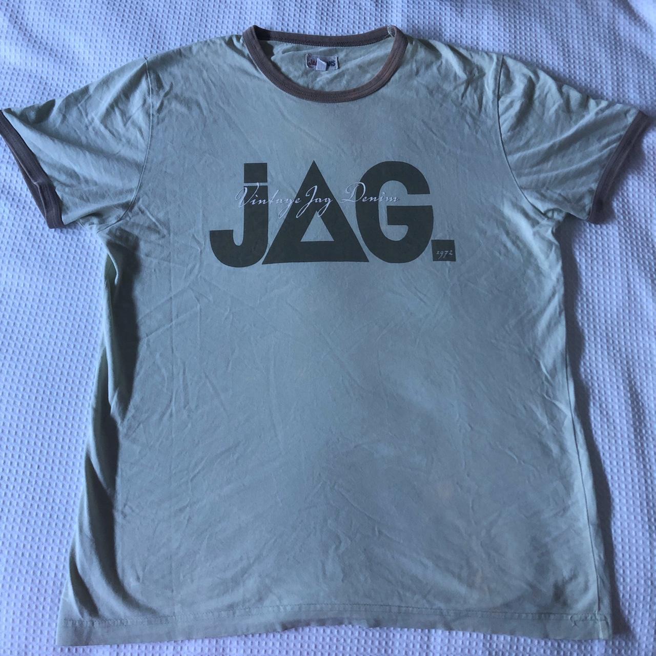 Jag Jeans oversized Tee -light sage colour -mens... - Depop