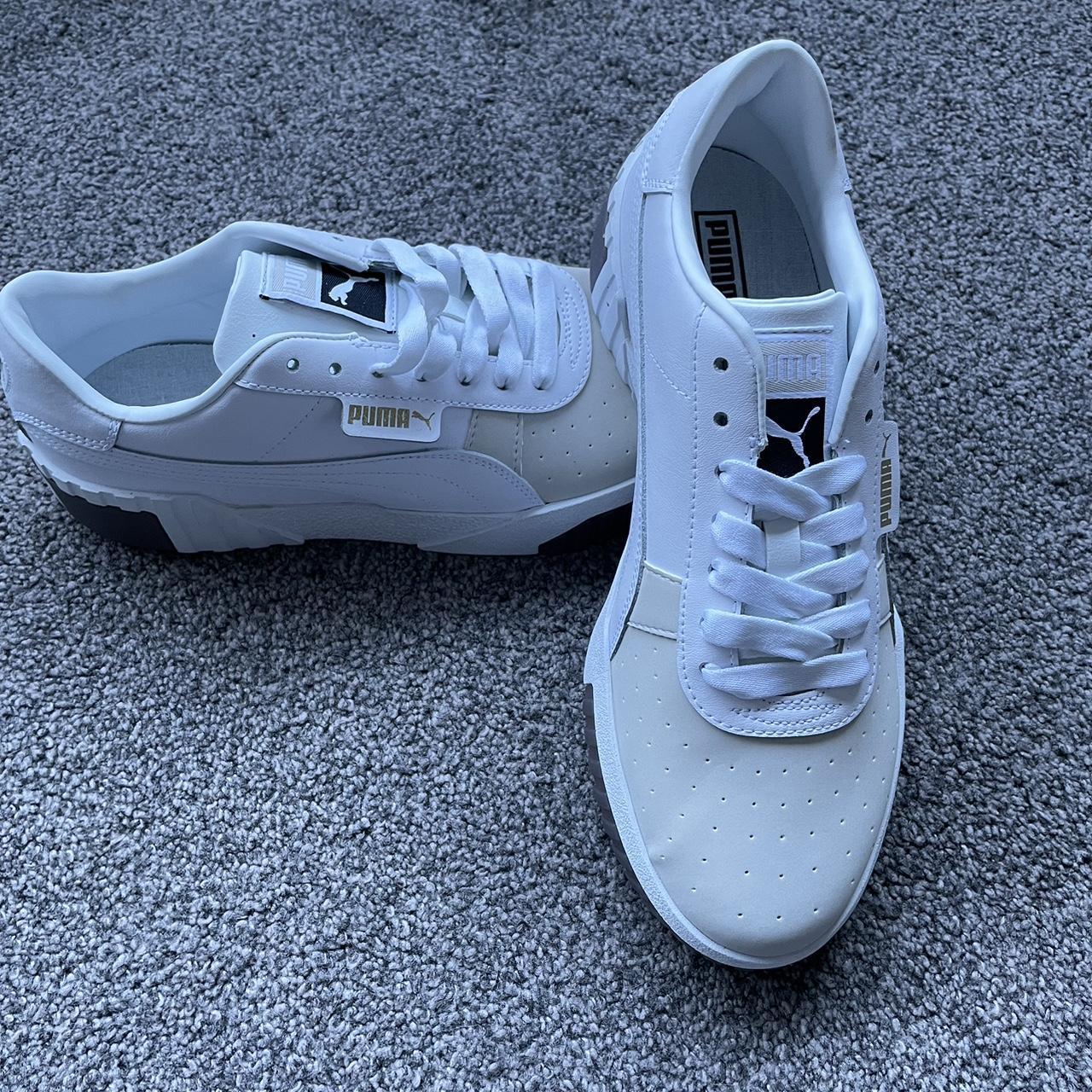 Puma Cali exotic white trainers size 6 (EU 39) No... - Depop