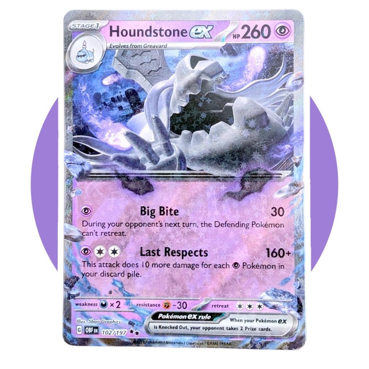 Obsidian Flames Pokemon Card: Houndstone ex... - Depop