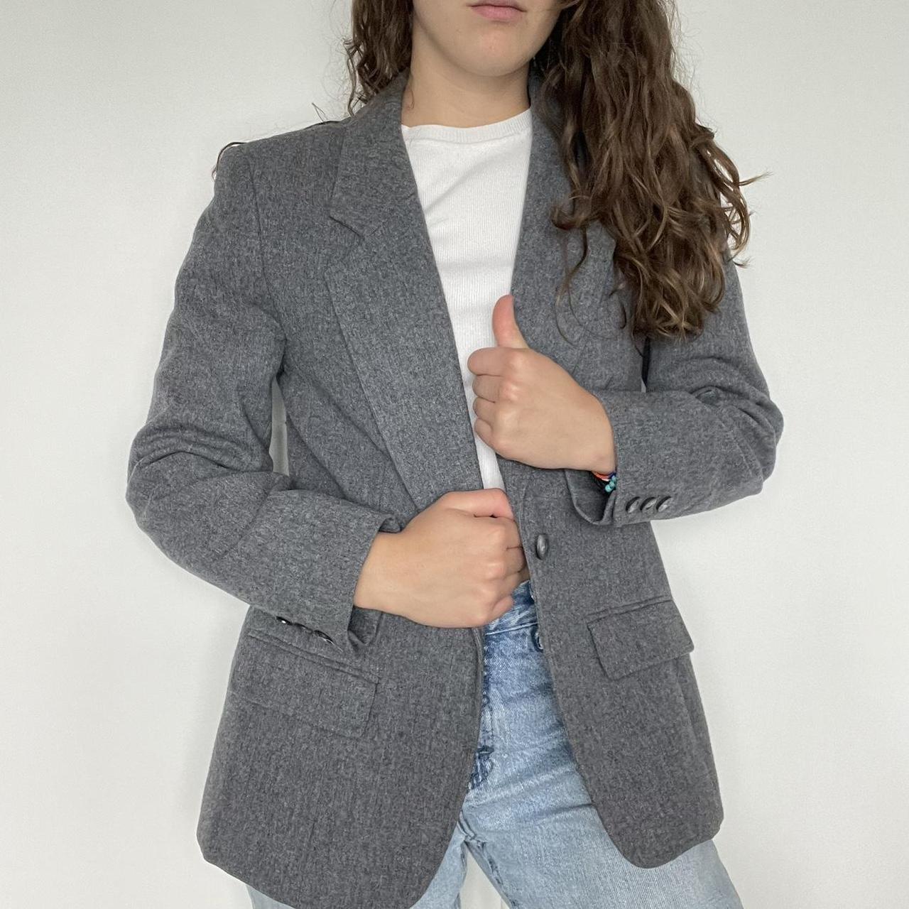 Vintage 100% Wool Grey Pendleton Blazer Made in... - Depop