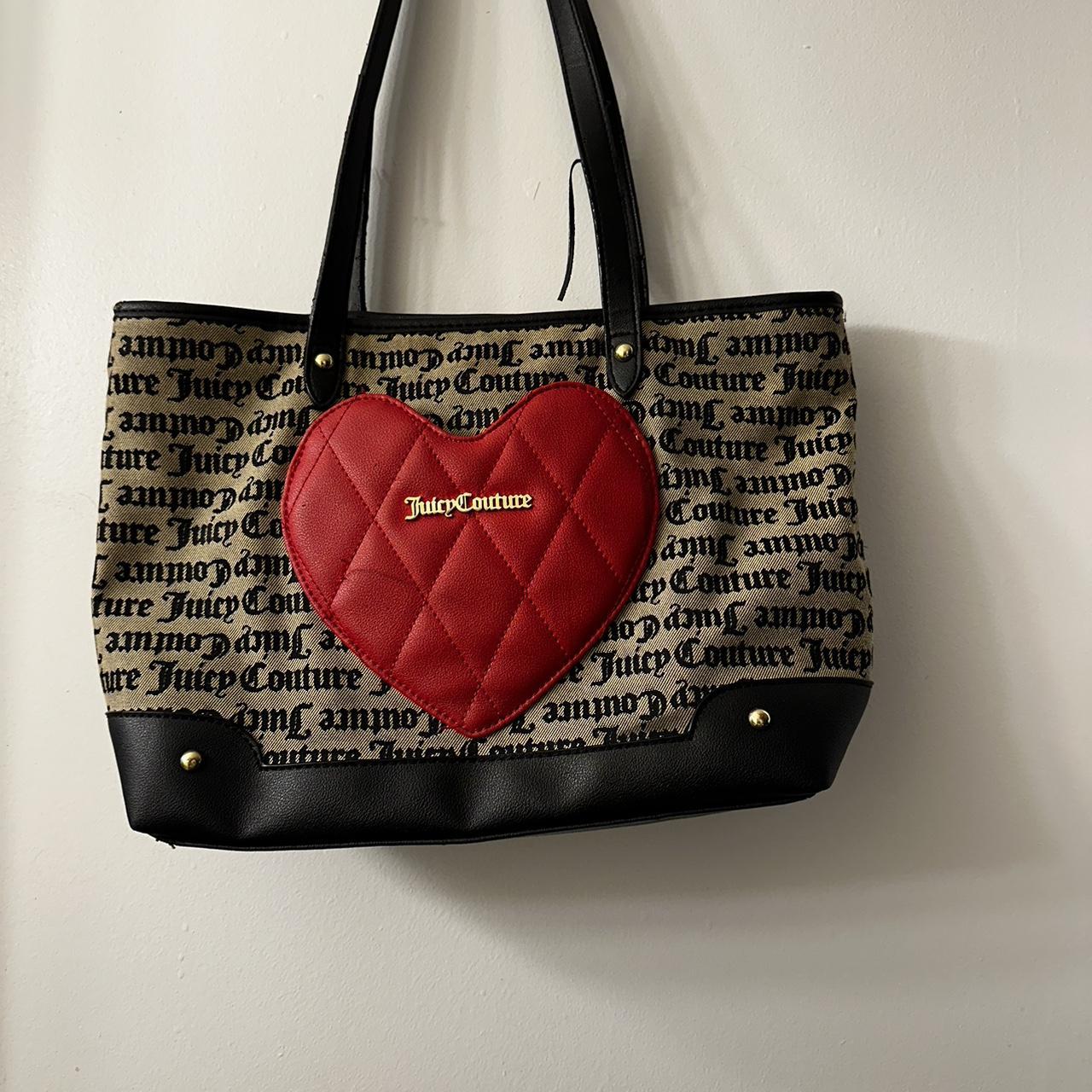 Juicy contour bag with red heart Used so shows... - Depop