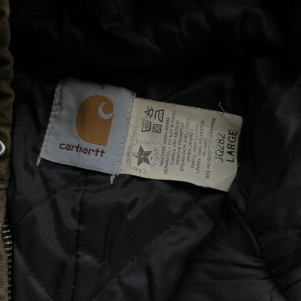 Vintage Carhartt dark brown hooded jacket Size... - Depop