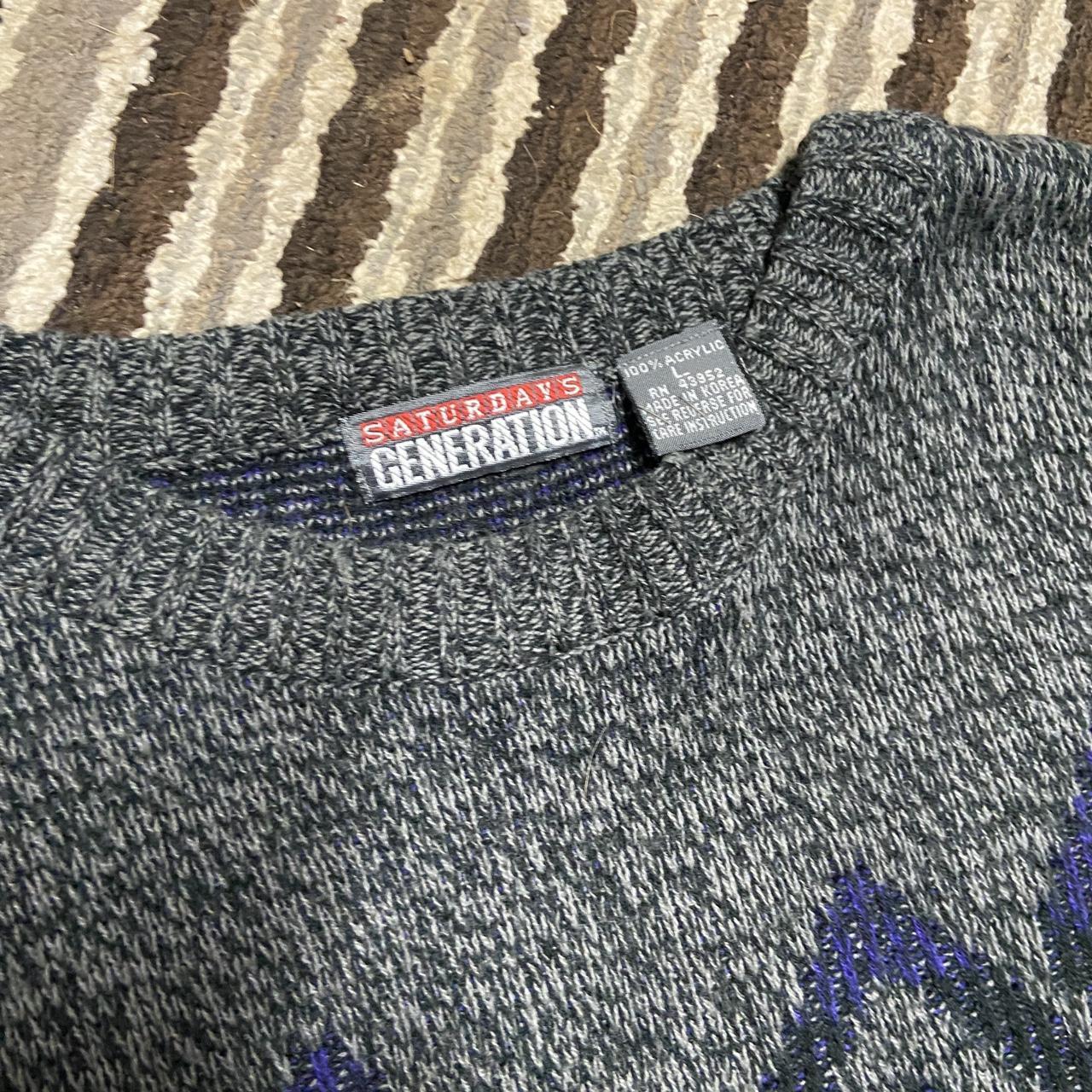 Vintage Saturdays Men’s L Sweater Geometric Knit... | Depop