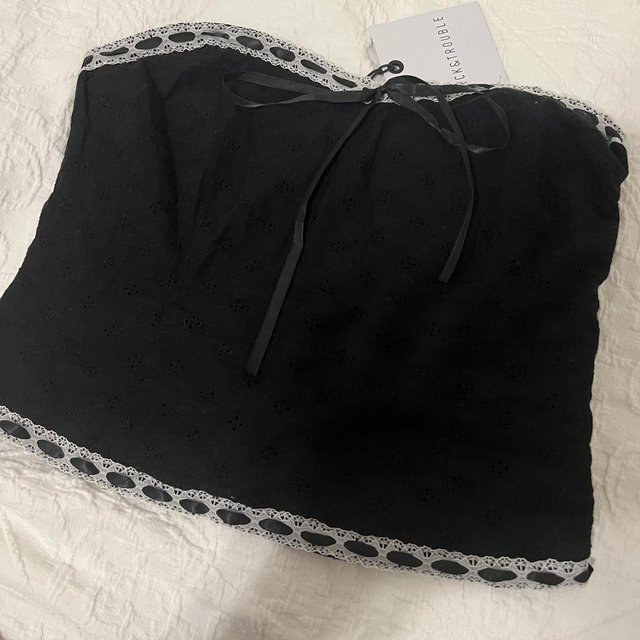 cutest luck and trouble top, never worn new with... - Depop