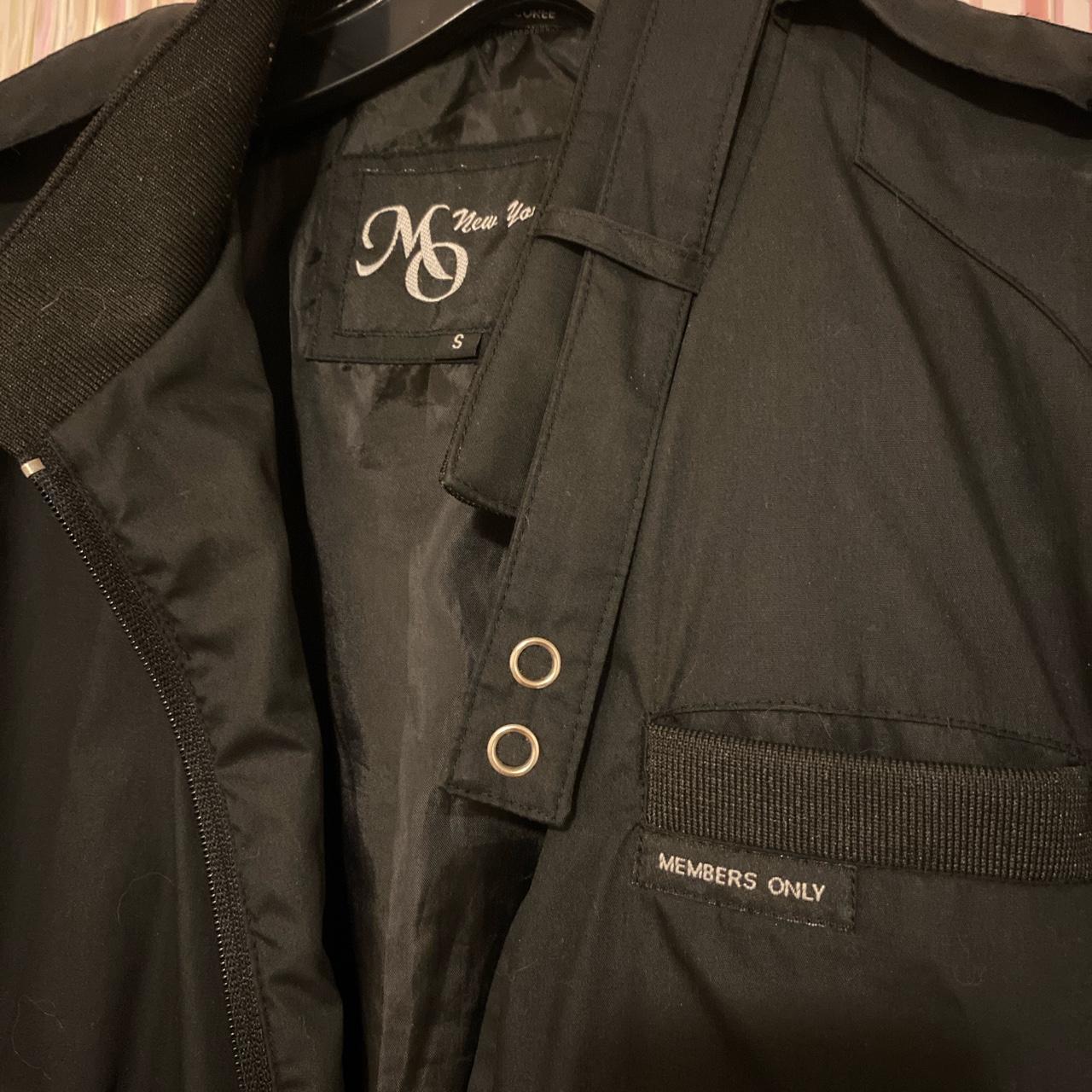 Black Members Only jacket Label size S All black... - Depop