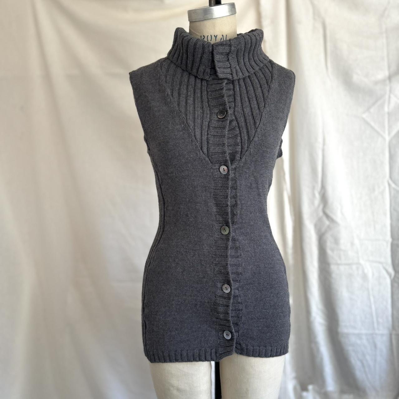 Ego Ipse 100% wool knit turtleneck top Button up... | Depop