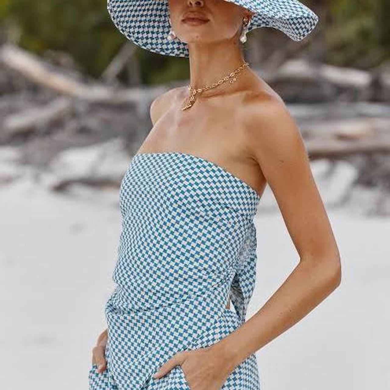 DISSH Gaia geo set in cobalt Scarf top (one size -... - Depop