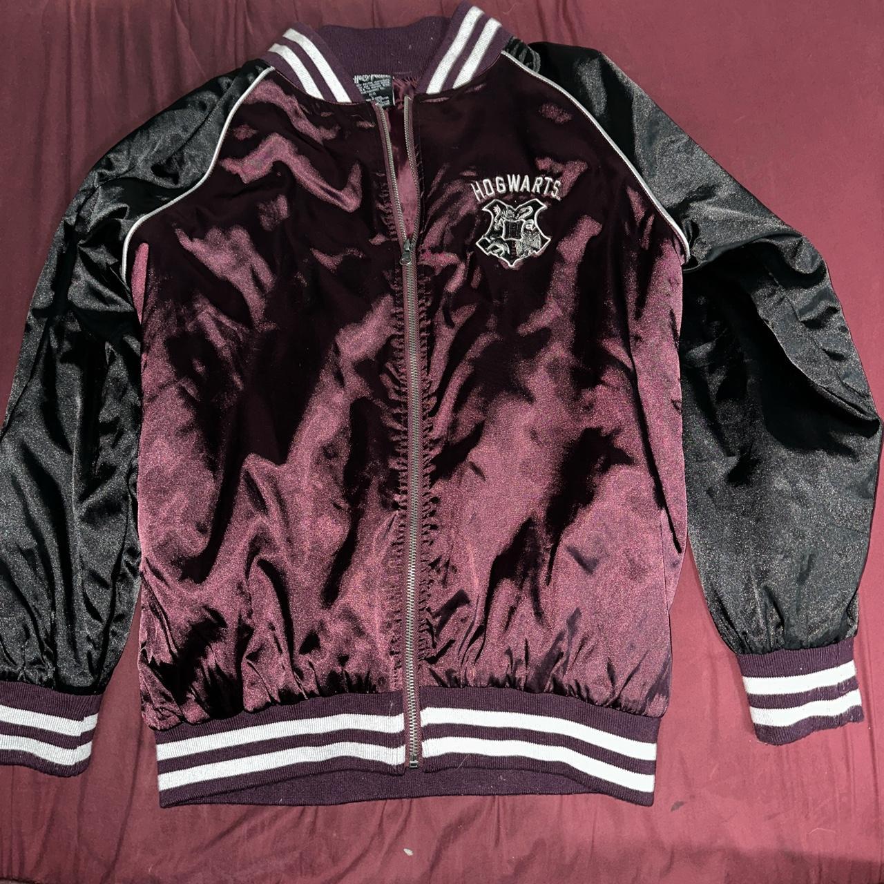 Black and maroon Harry Potter varsity jacket... - Depop