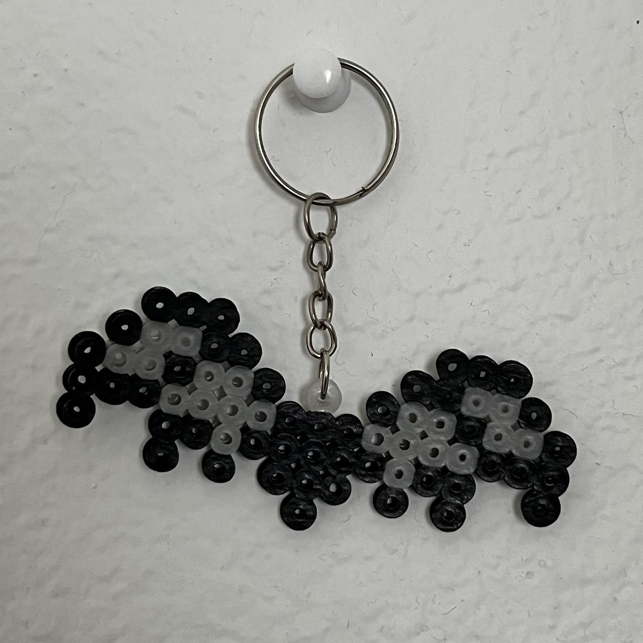 perler bead handmade bat keychain + red cross ball... - Depop