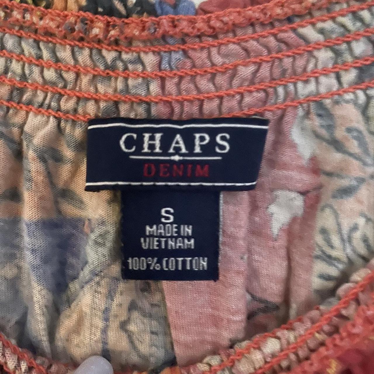 Chaps denim small vintage boho patterned short... - Depop
