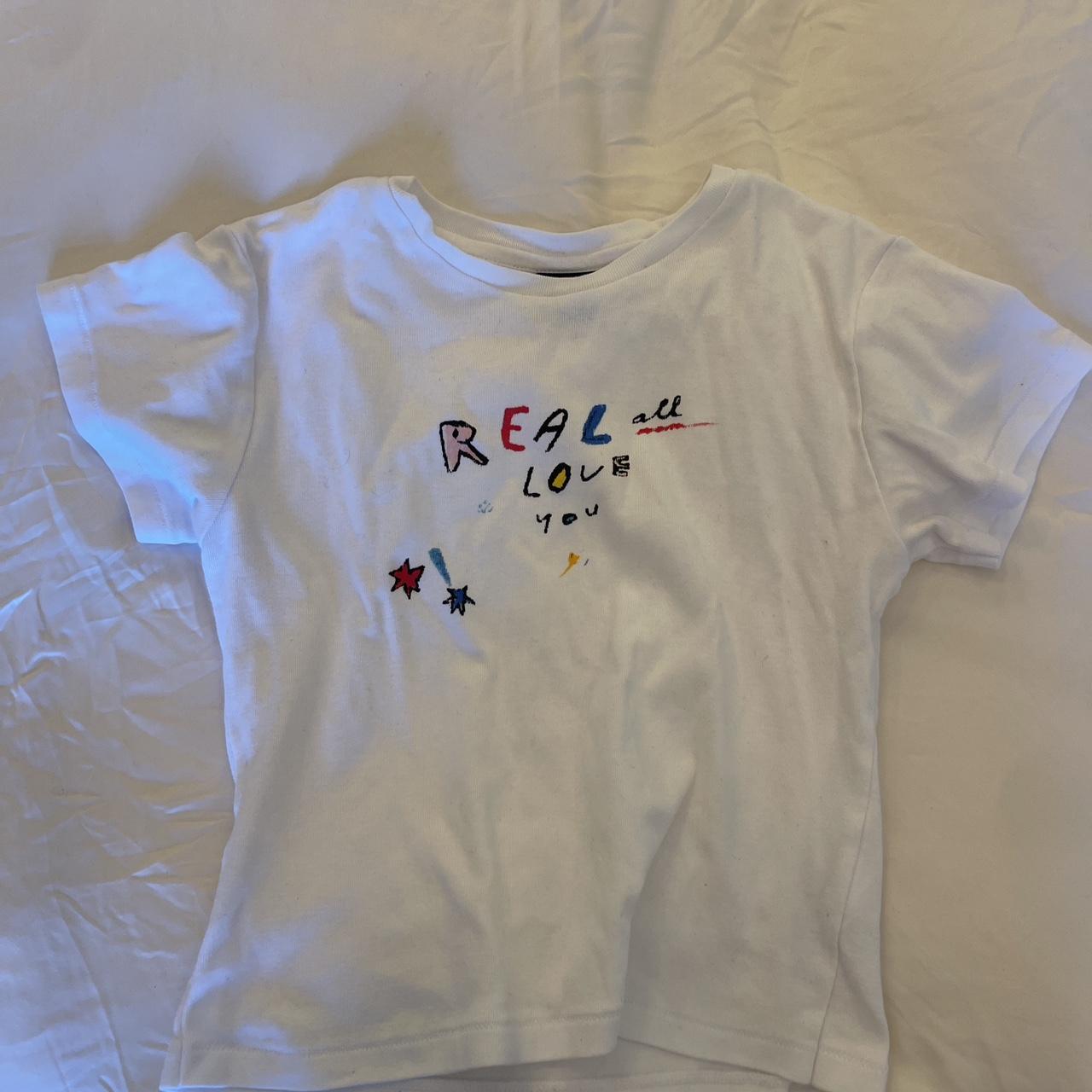 Realisation park white real love baby tee - Depop
