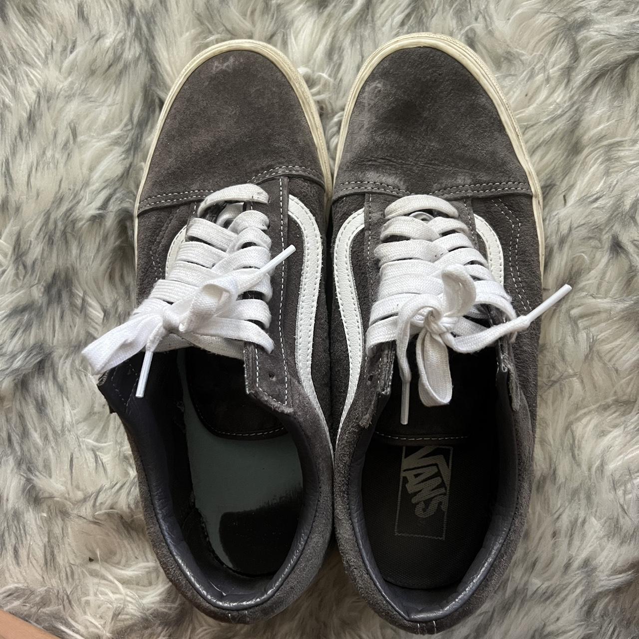men’s 10.5 dark gray vans visible wear shown in photos - Depop