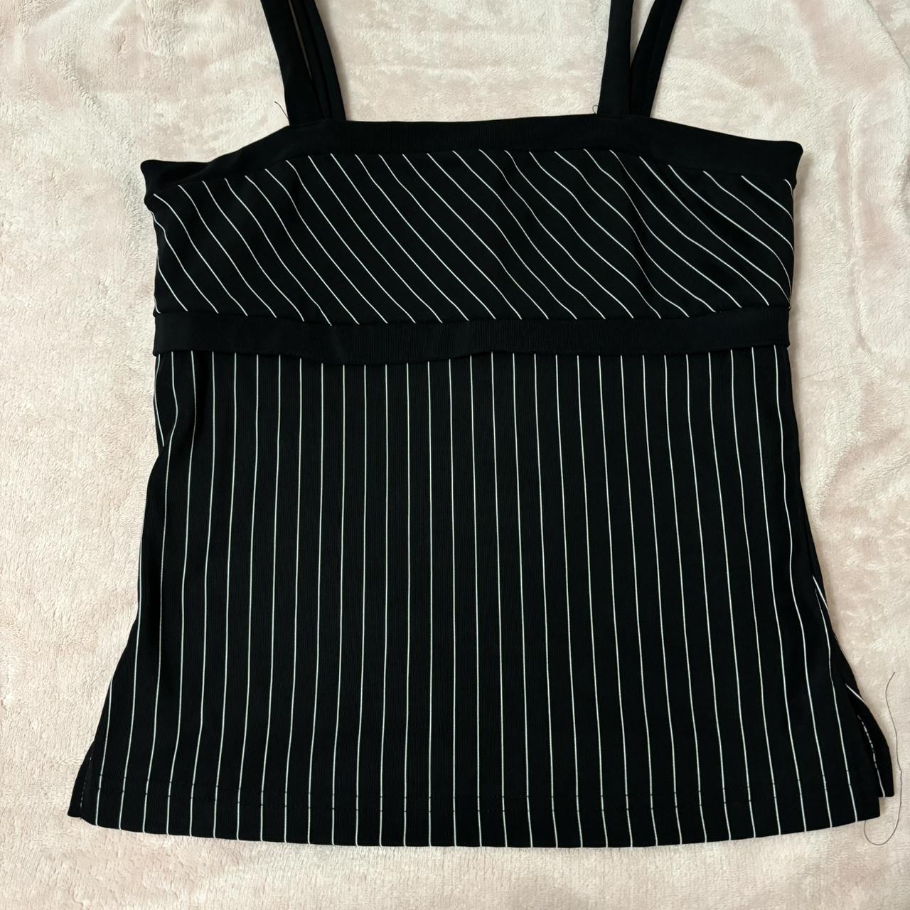 super cute office siren babydoll tank top with white... - Depop