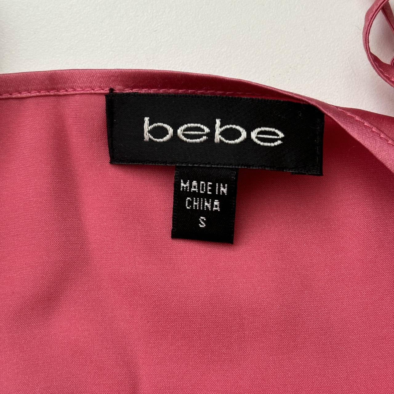 Coral pink Bebe beautiful satin top with beads.... - Depop