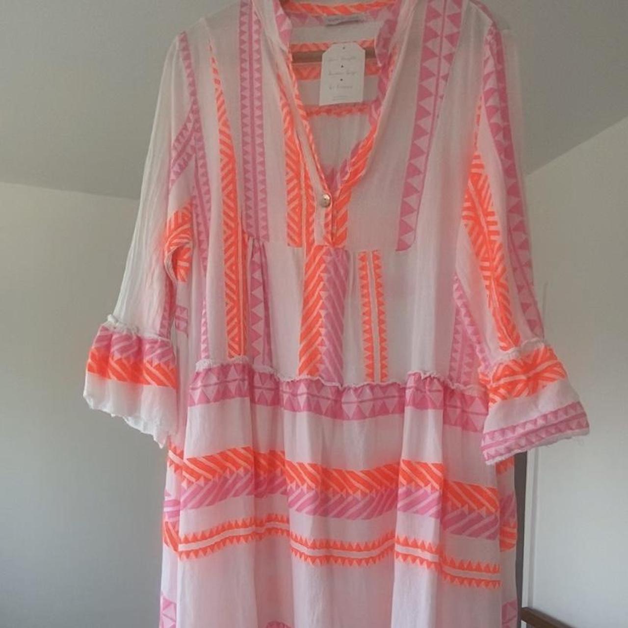 Aztec neon breezy midi tunic dress… prefect... - Depop